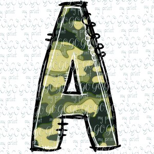 Alphabet Png Files Camo Letters Camouflage Alphabet Doodle Letters Hand ...