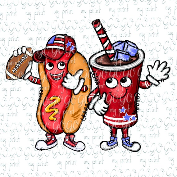 Sport Png Football Png Designs Hot Dog and Cola Png Files Hod - Etsy