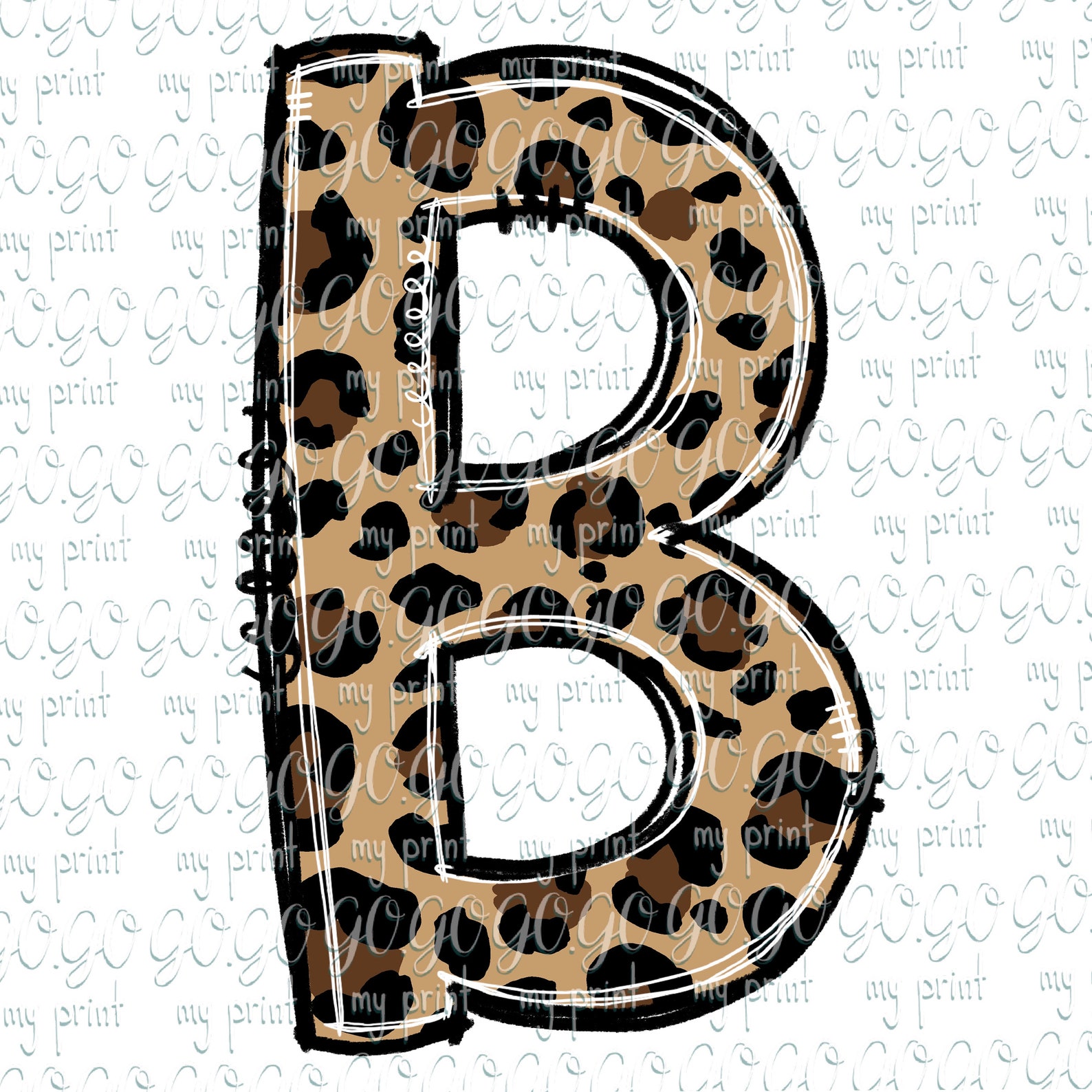 Alphabet Png Files Leopard Doodle Letters Cheetah Letters Png - Etsy