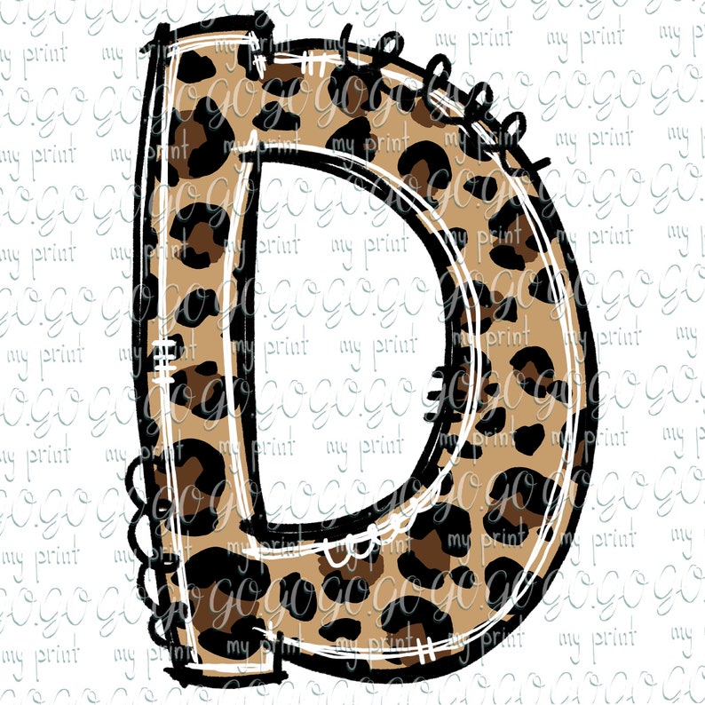 Alphabet Png Files Leopard Doodle Letters Cheetah Letters Png - Etsy