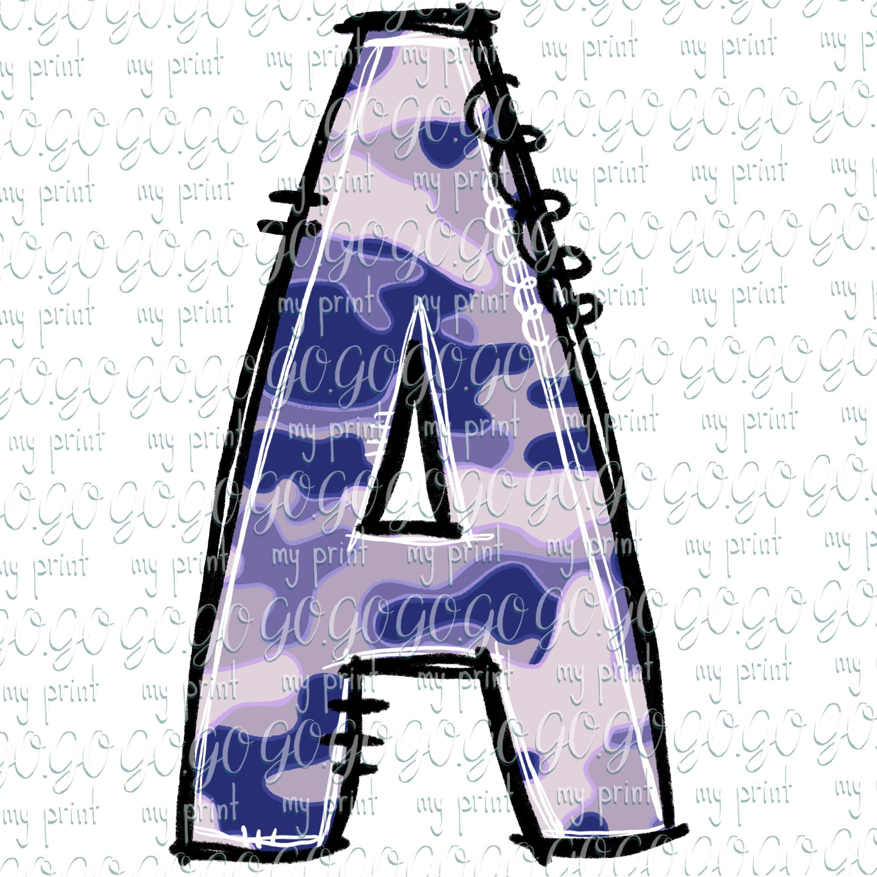 Alphabet Png Files Blue Camo Letters Camouflage Alphabet - Etsy