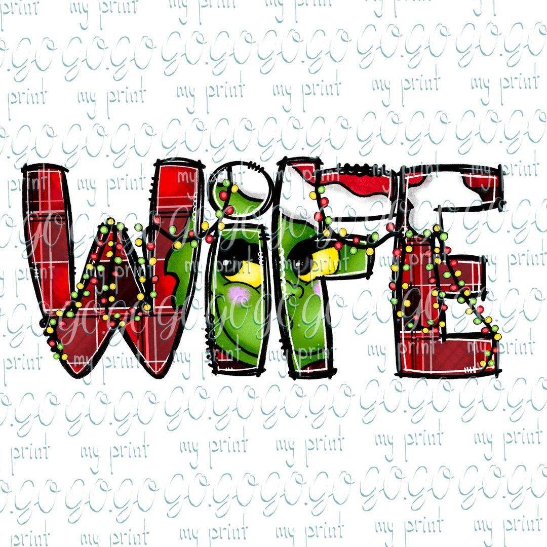 Christmas Png Files Wife Png Grin Face Buffalo Plaid Hand Drawn ...