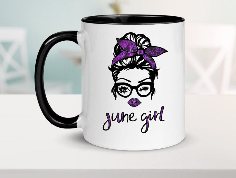 June Girl Sublimation Birthday Month Png Face Winked Eye June Birthday ...