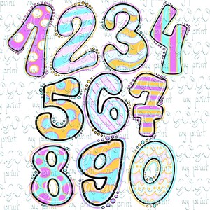 Alphabet Png Files Easter Doodle Letters and Numbers Png Animal Print ...