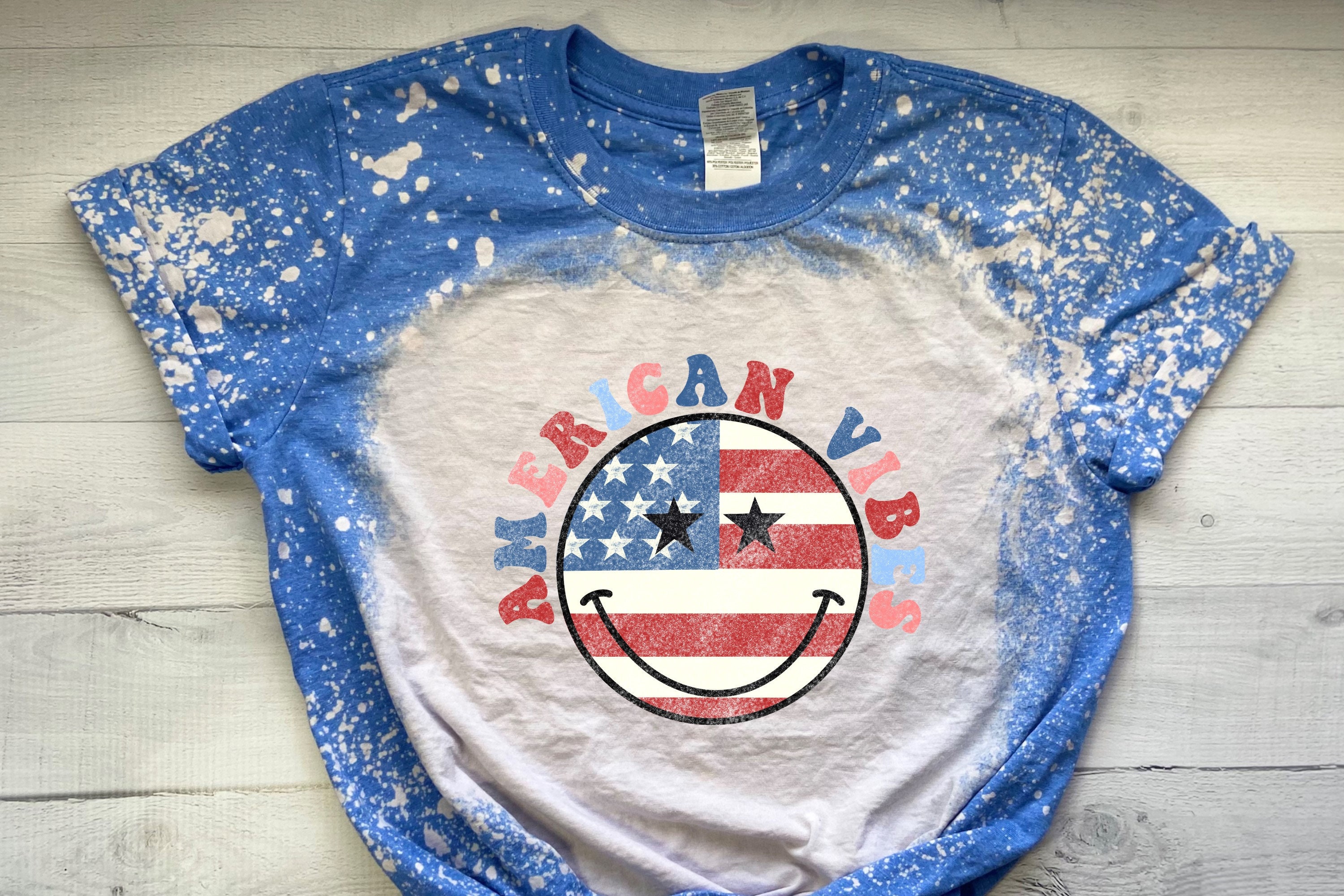 Fourth of July Png American Vibes Retro Star American Flag Smiley Face ...