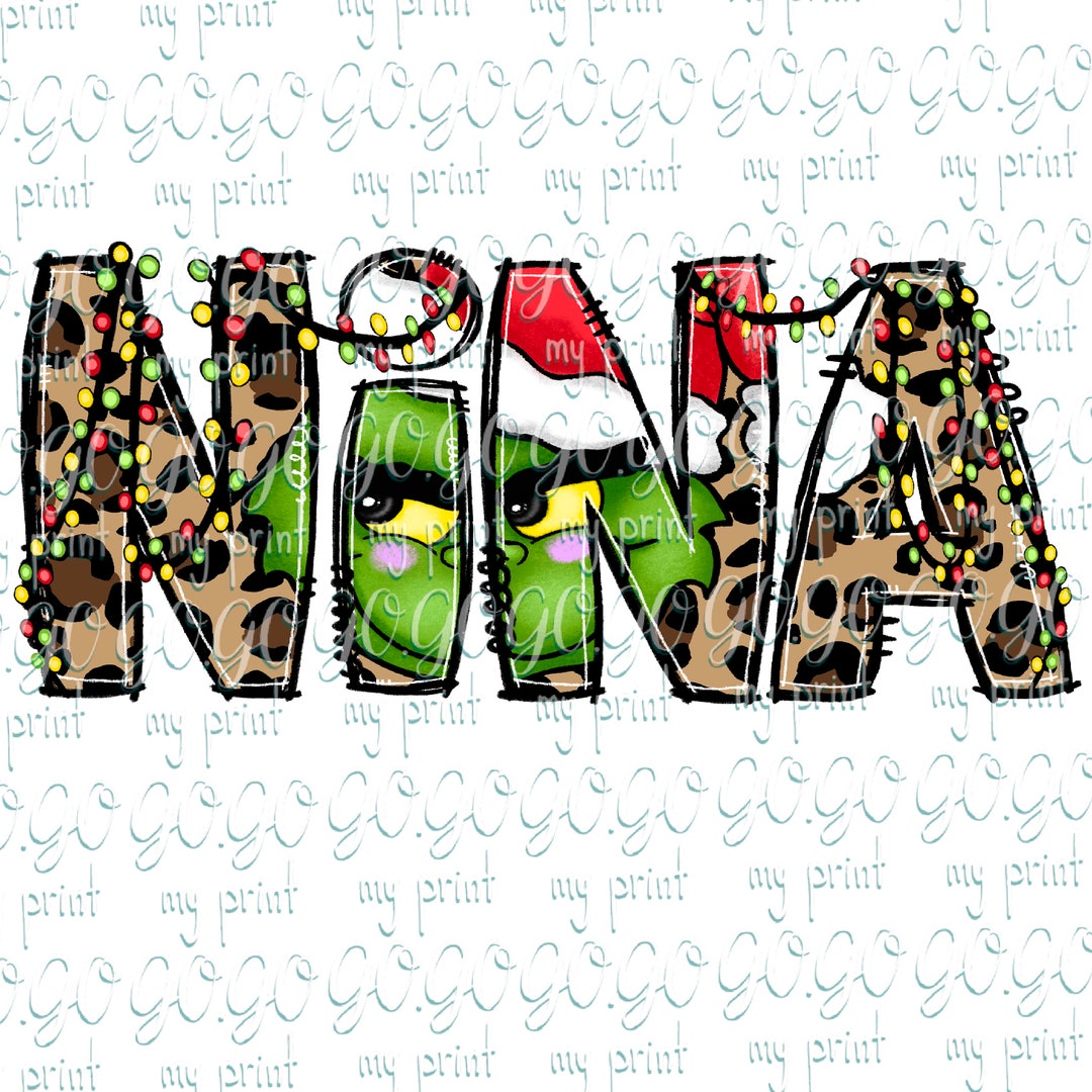 Christmas Png Files Leopard Nina Png Mean Green One Grin Face - Etsy