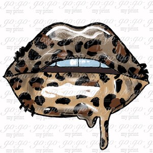 Leopard Dripping Lips Png Lips Leopard Png T-shirt Designs Valentines ...