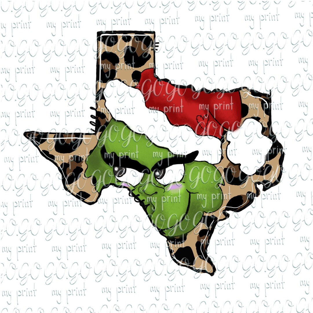 Christmas Png Files Leopard Santa TX Mean Green Texas Png Grin ...