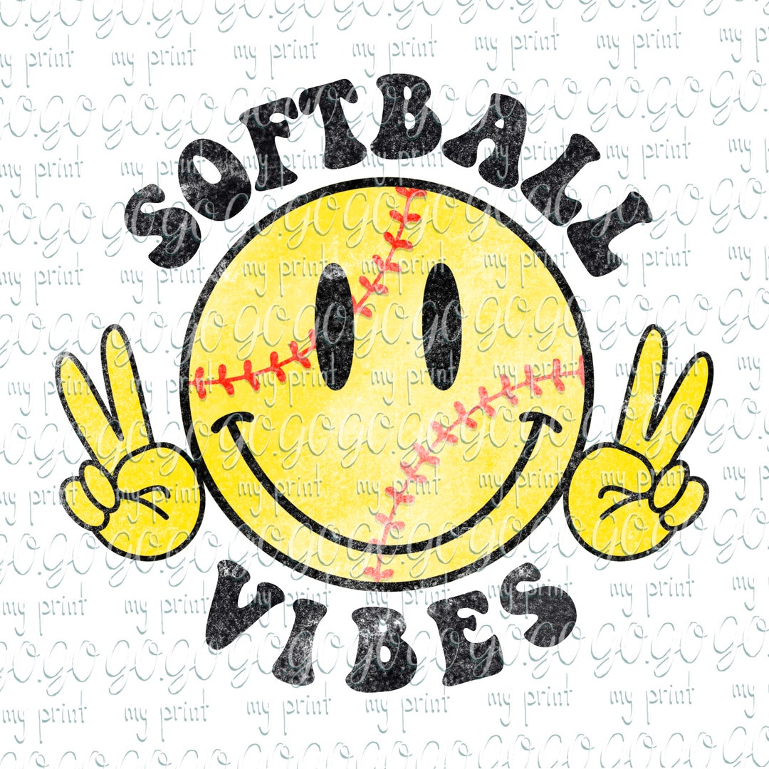 Sport Png Softball Vibes Smiley Png Smiley Face Png Retro Softball ...