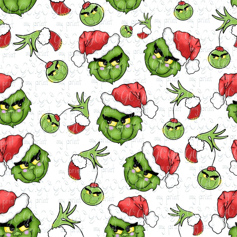 Mean One Christmas Seamless Pattern Grin Seamless Pattern - Etsy