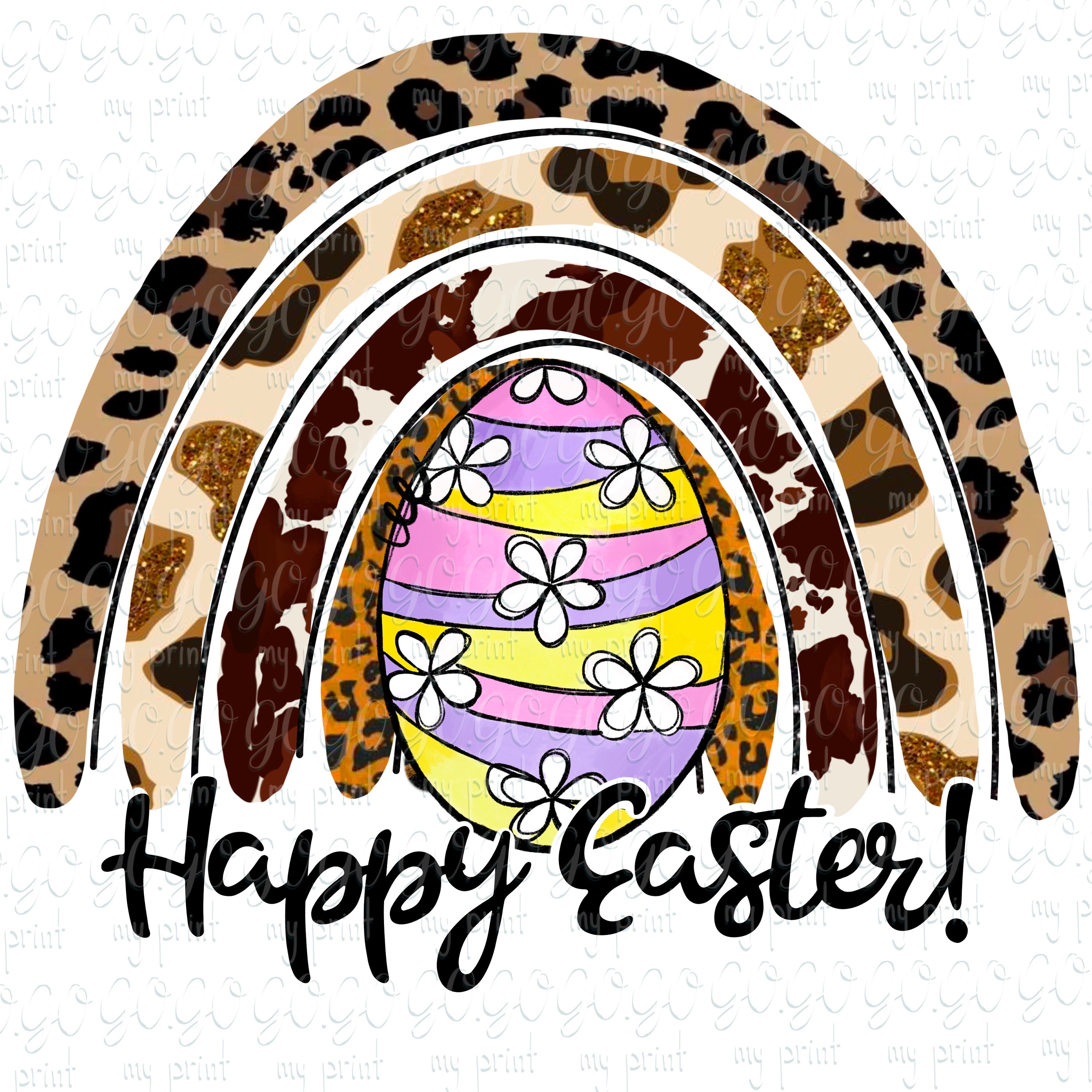 Easter Png Files for Sublimation Leopard Rainbow Design | Etsy