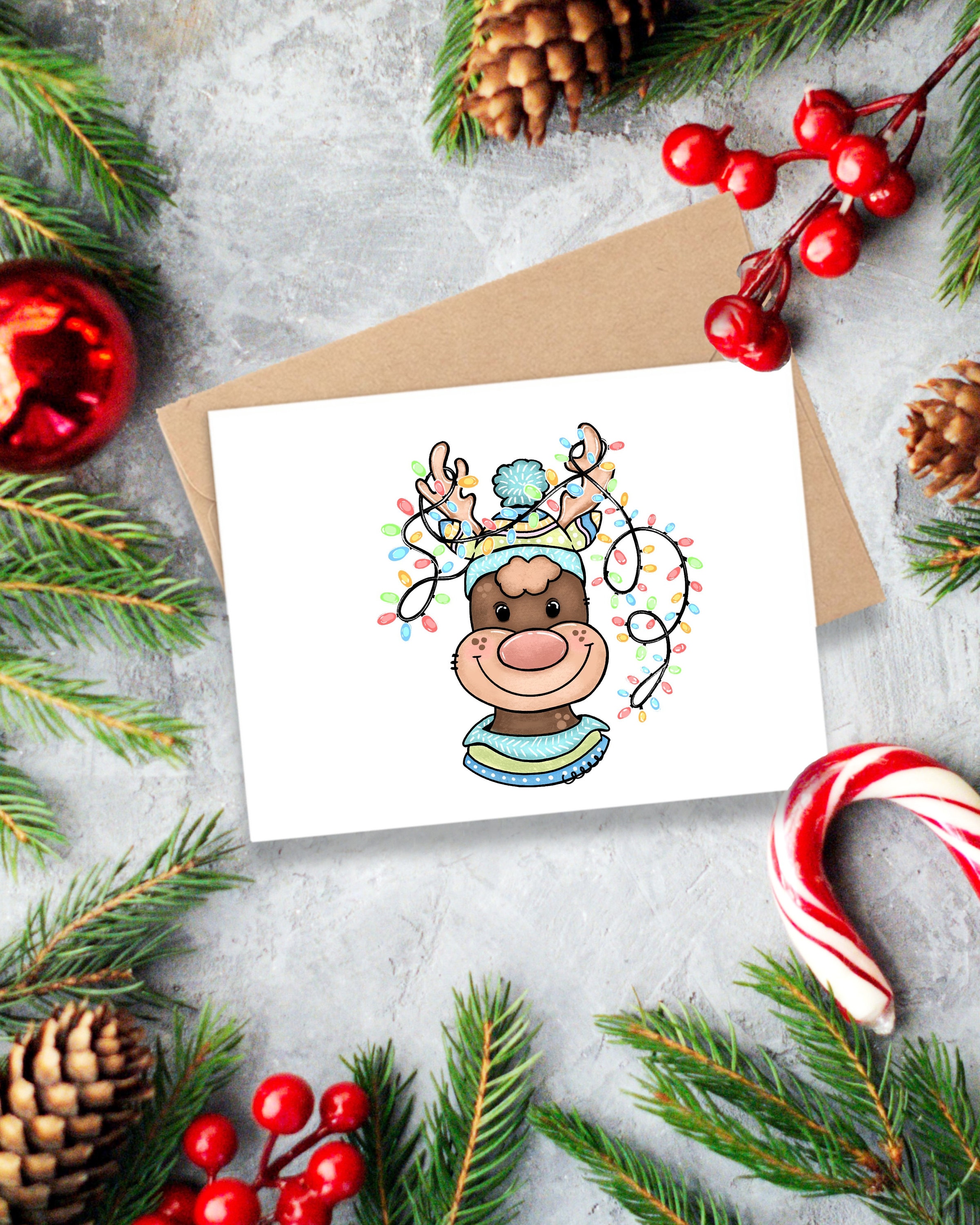 Christmas Png Files Reindeer Boy Png Christmas Lights Sublimation ...