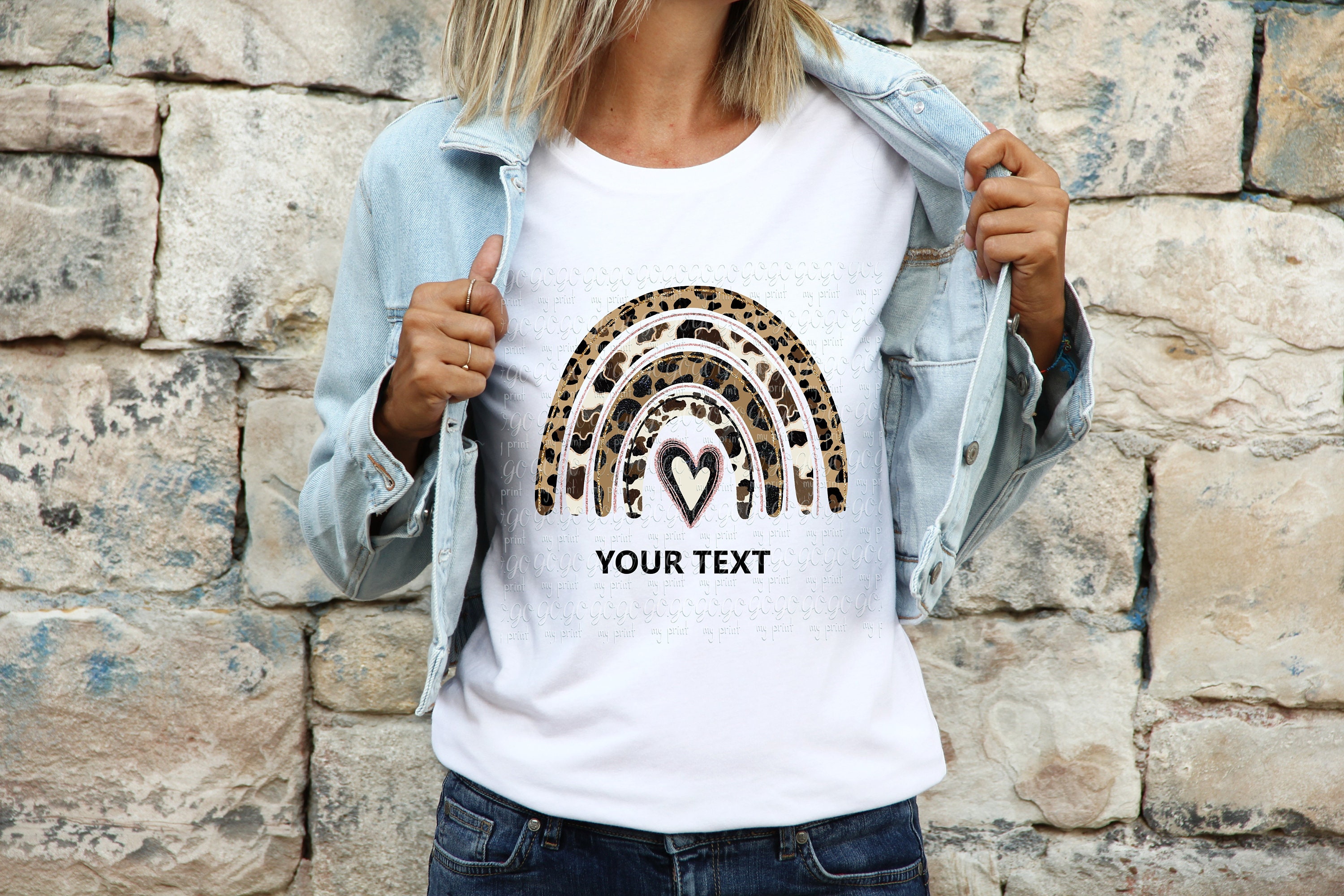 Leopard Rainbow With Heart Png Sublimation Designs Cheetah | Etsy