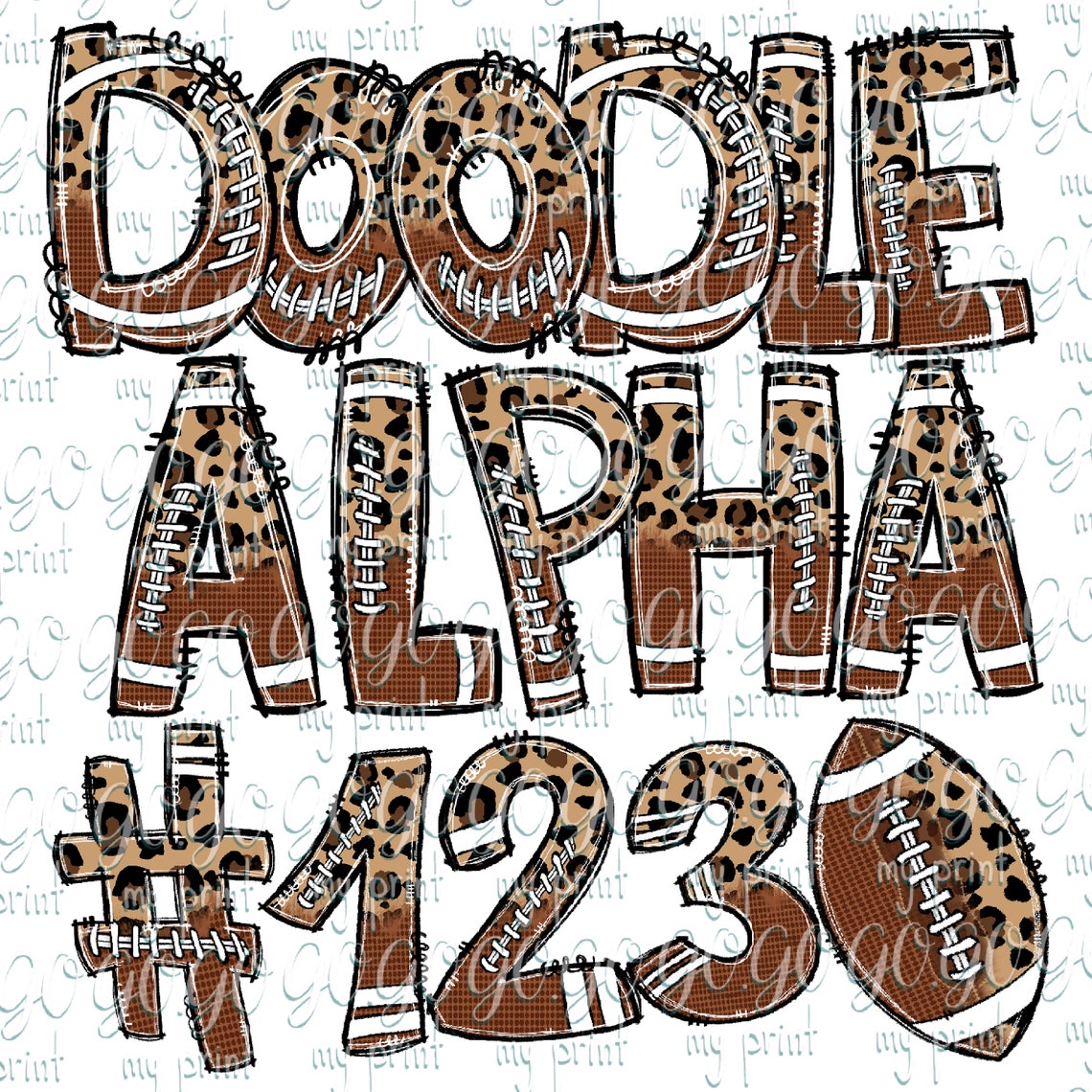 Alphabet Png Files American Football Font Numbers Font Doodle - Etsy