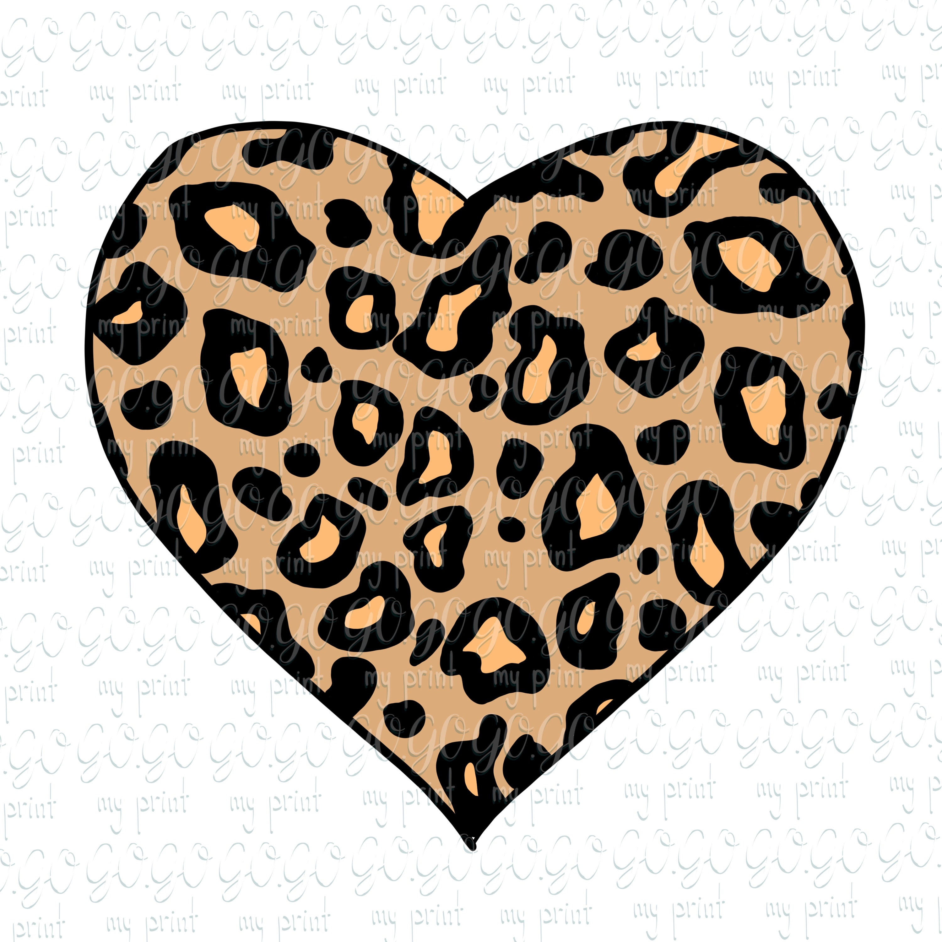 Leopard Cheetah Heart Png Sublimation Valentine Leopard Png | Etsy