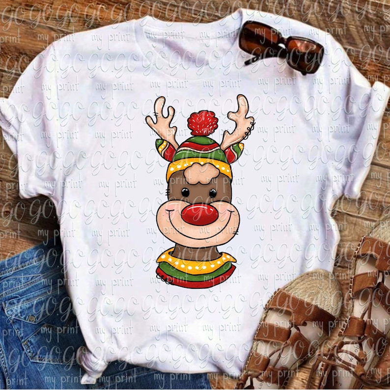Reindeer Boy PNG File Red Nosed Clipart Kids Christmas Reindeer Ready ...