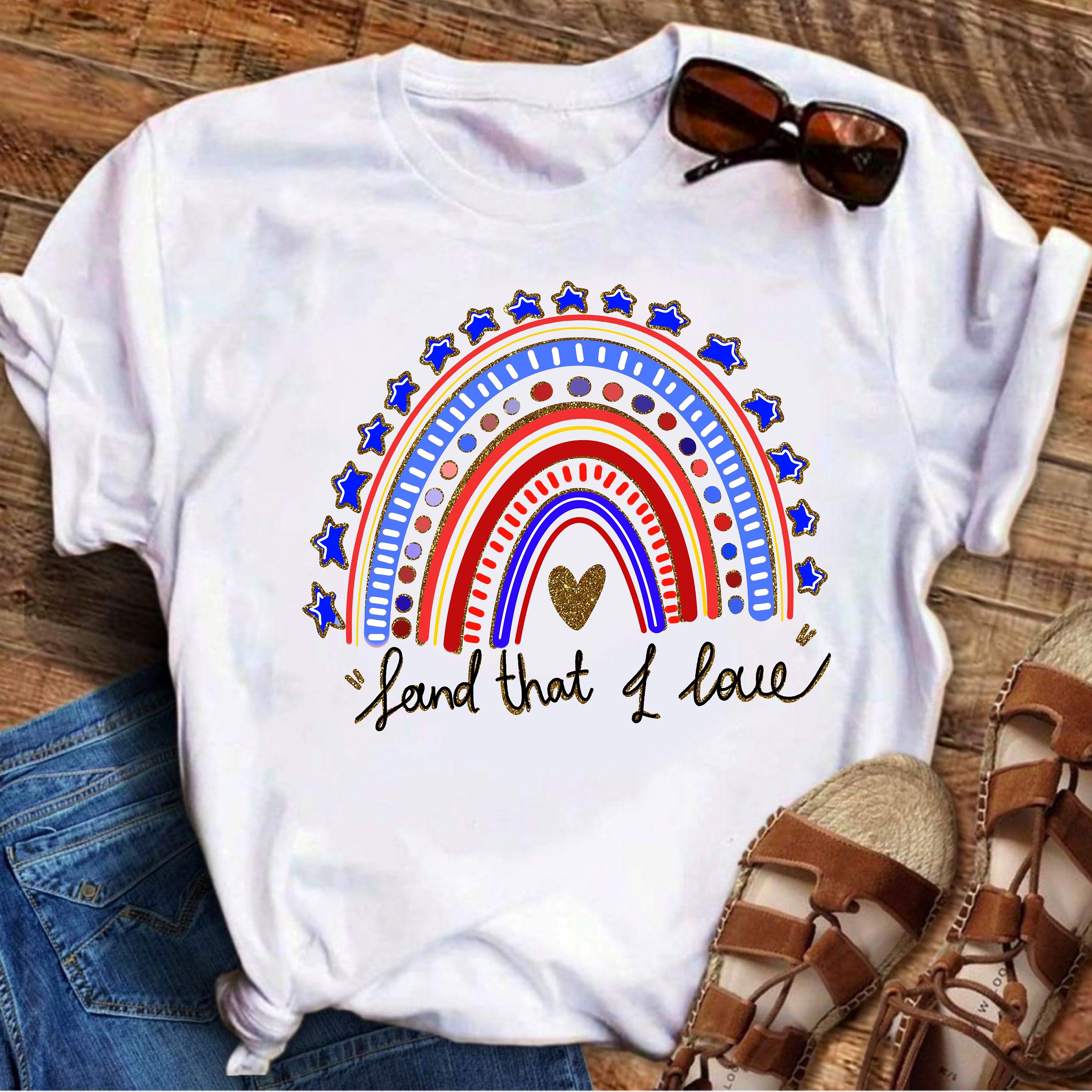 Fourth of July Png American Rainbow Png Files Boho USA Rainbow - Etsy