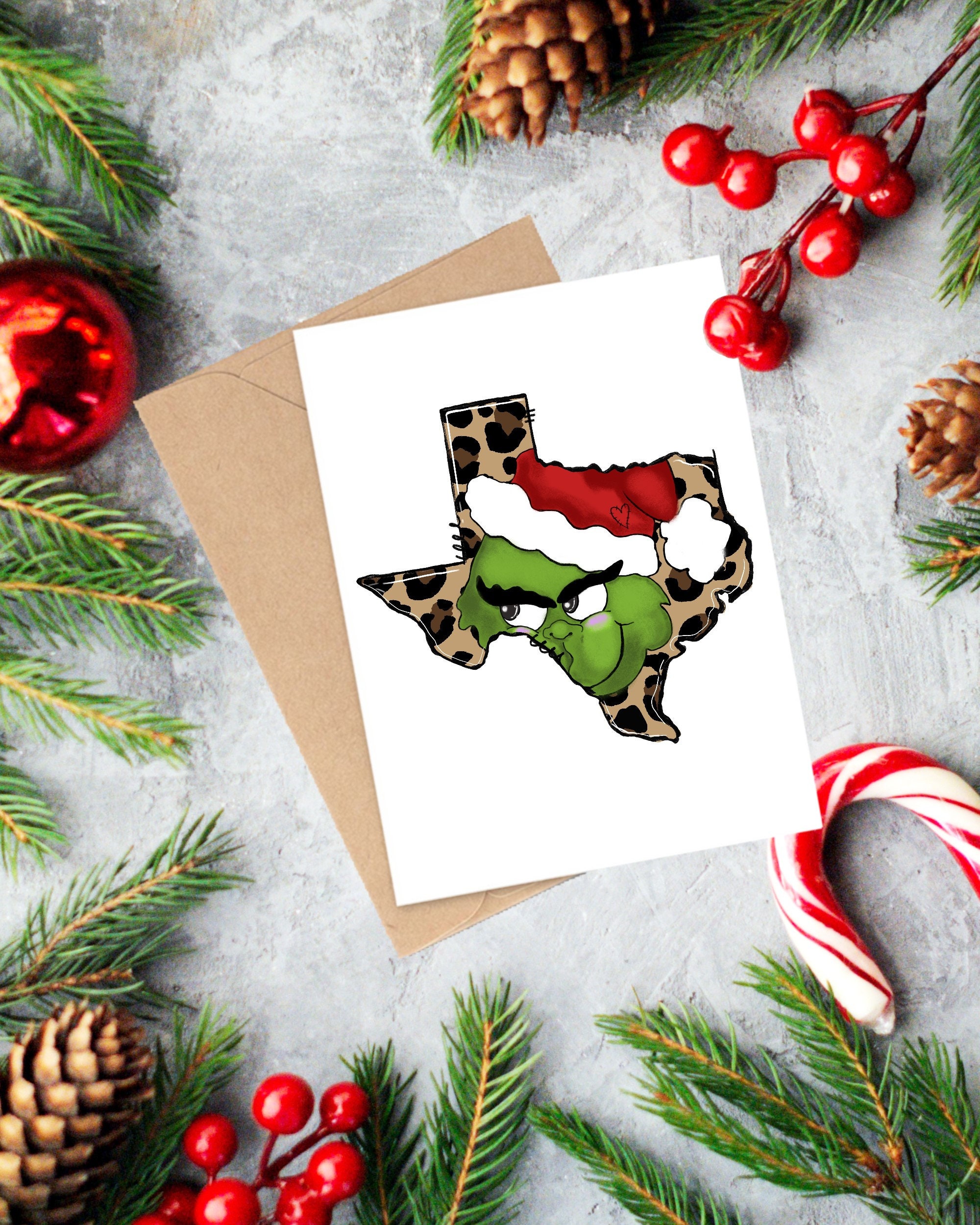 Christmas Png Files Leopard Santa TX Mean Green Texas Png Grin - Etsy
