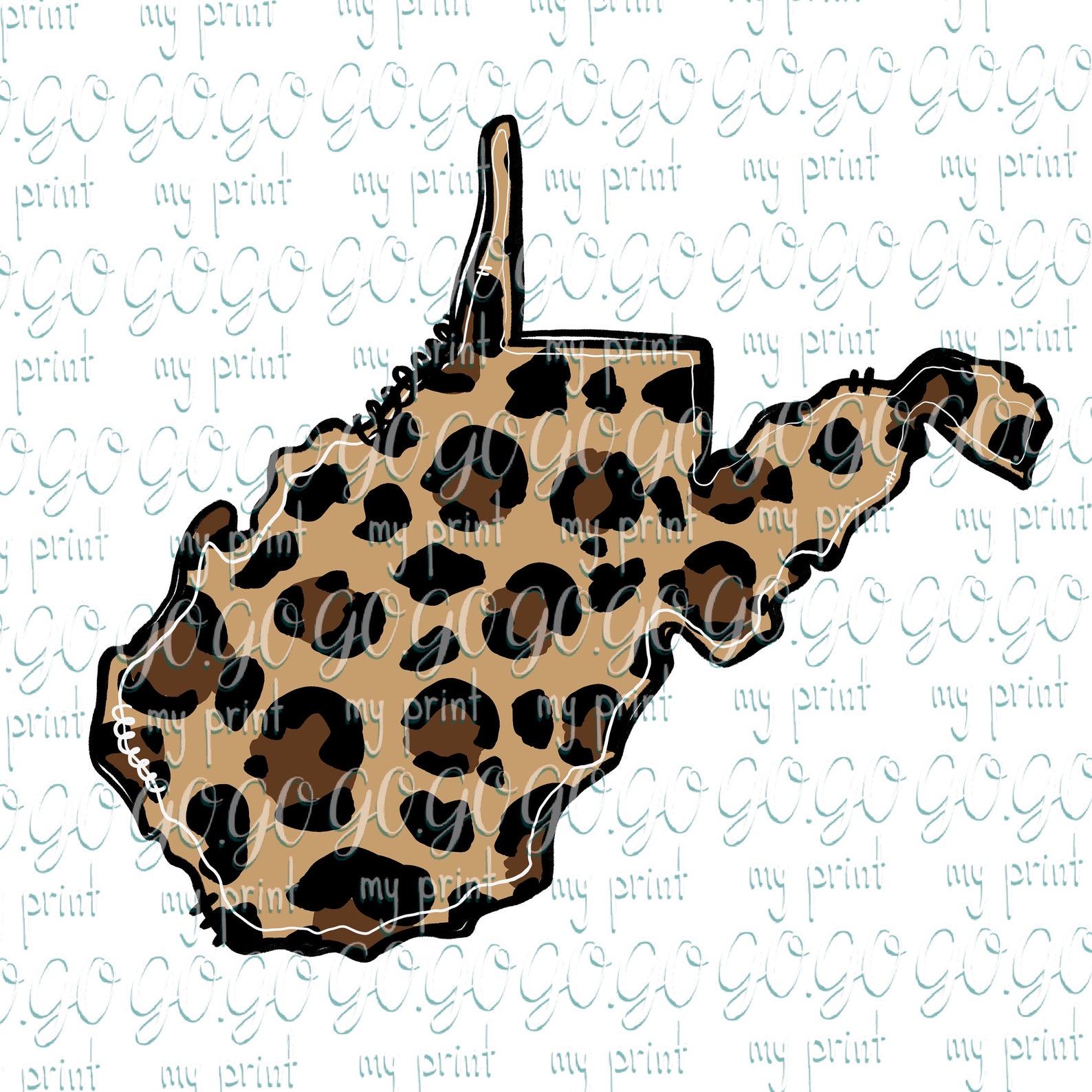 West Virginia Png Leopard WV Png Sublimation Designs Usa States ...