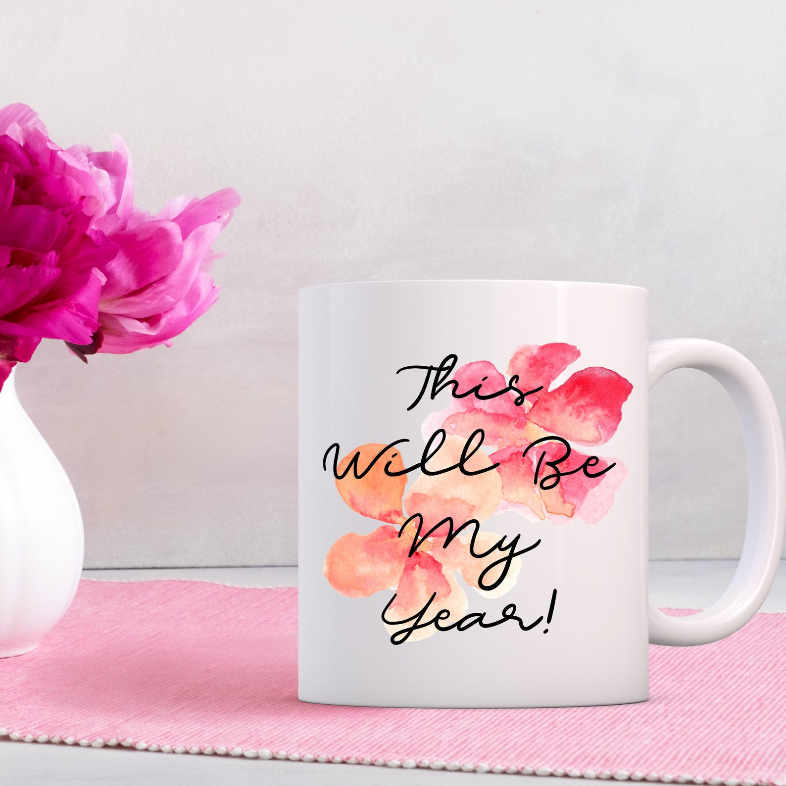 This Will Be My Year My Year to Sparkle Watercolor Mug - Etsy