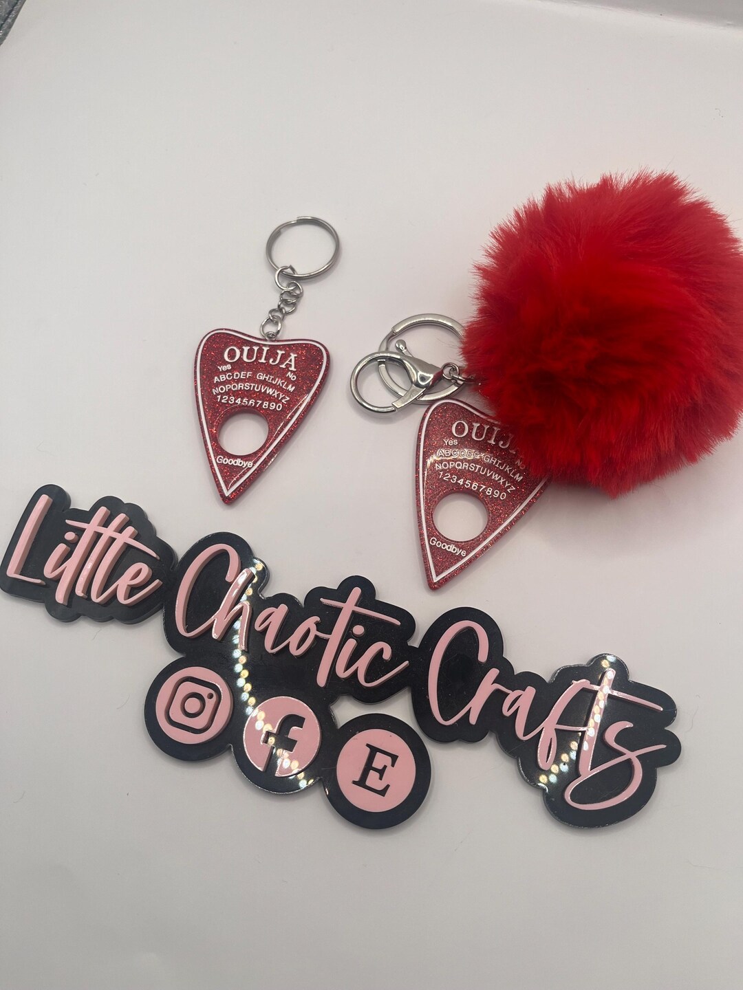 Planchette, Keychain, Ouija, Pom Pom, Halloween, Gifts, Charm, Gift For ...