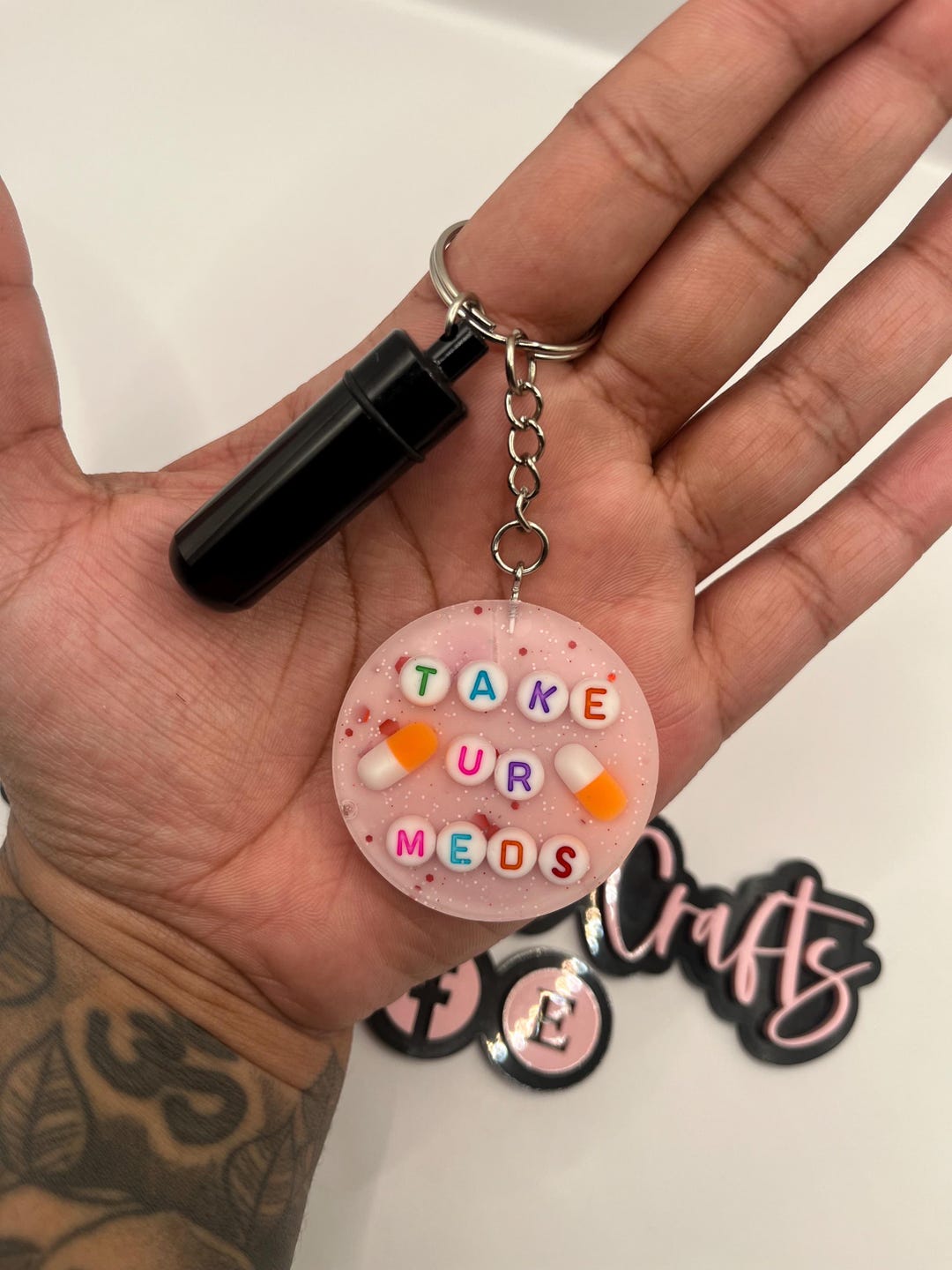 Take Ur Meds, Pill Container, Medication Reminder, Keychain, Portable ...