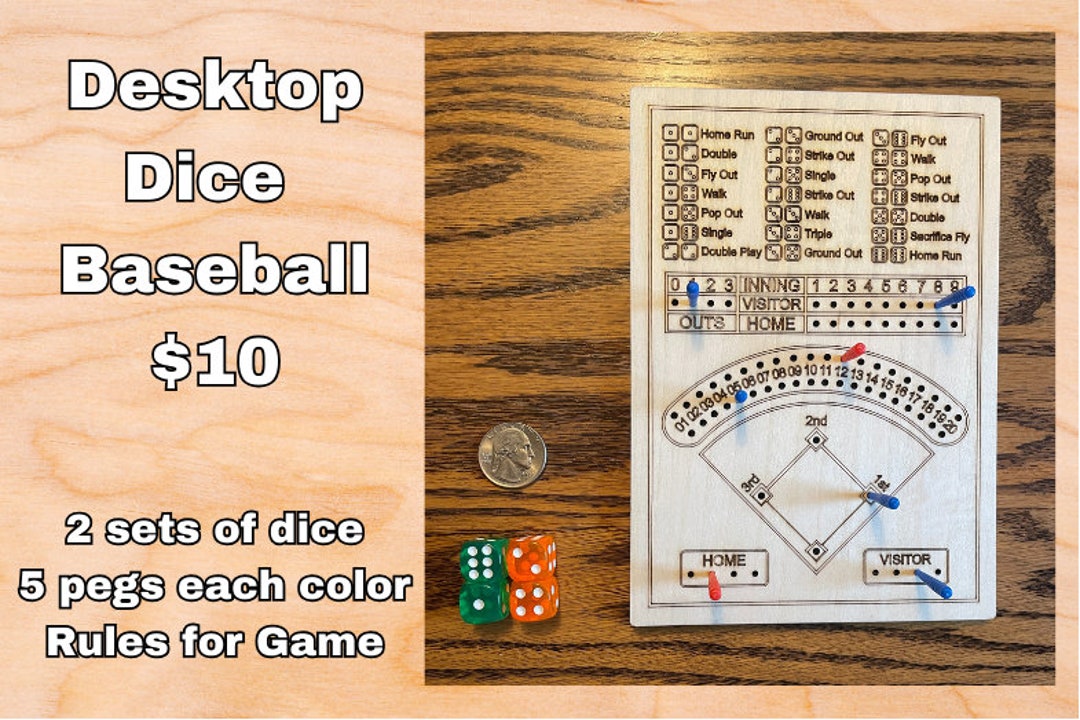 Tabletop Baseball Dice Game - Etsy