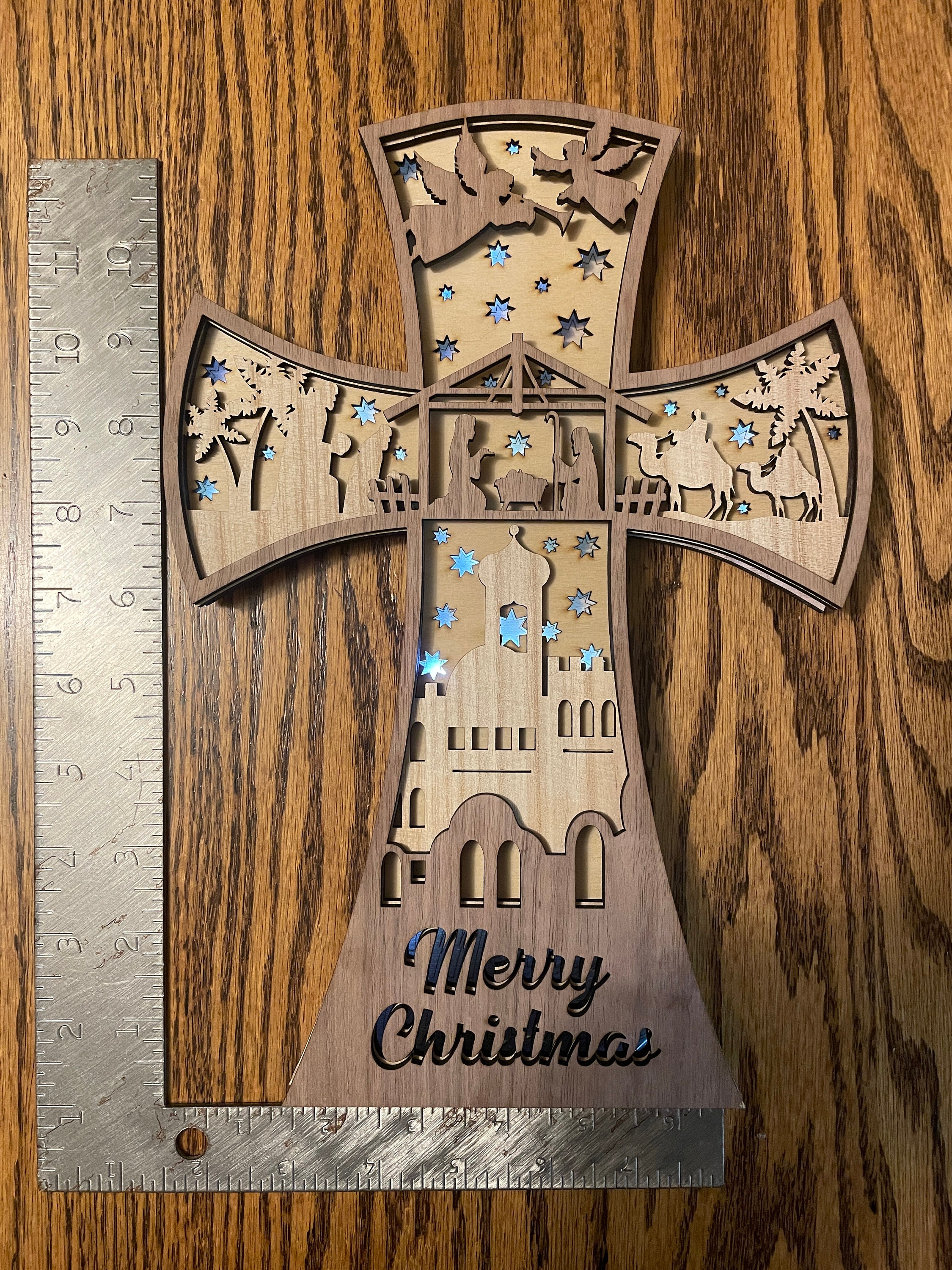 Christmas Nativity Cross - Etsy