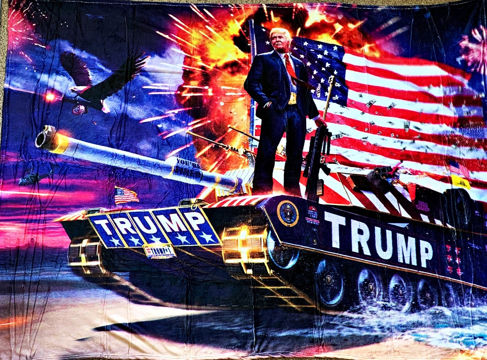 Donald Trump Blanket FREE SHIPPING Trump Tank Fleece Blanket - Etsy