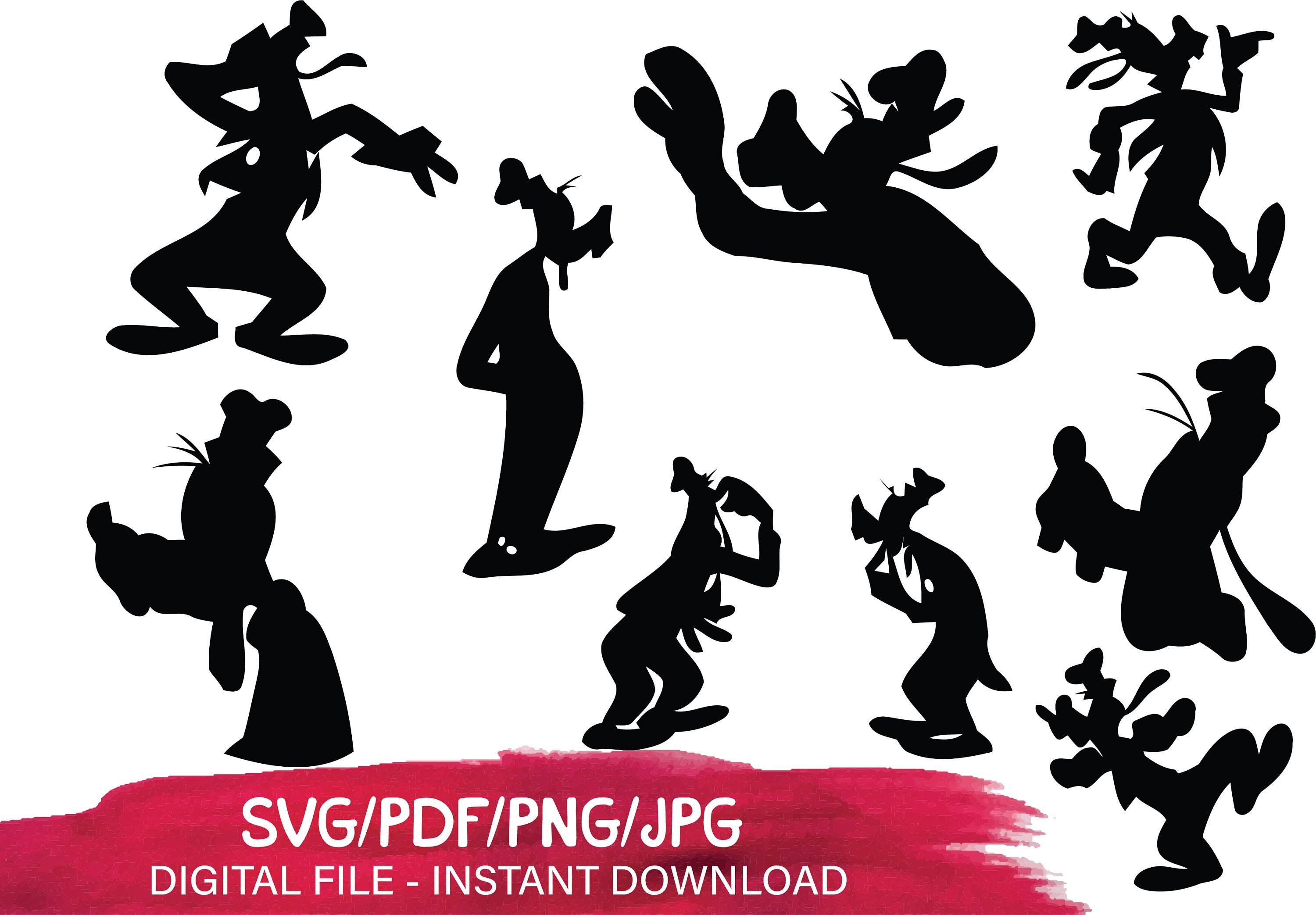 Disneys goofy svg Goofy silueta svg Goofy bundle svg Archivo | Etsy