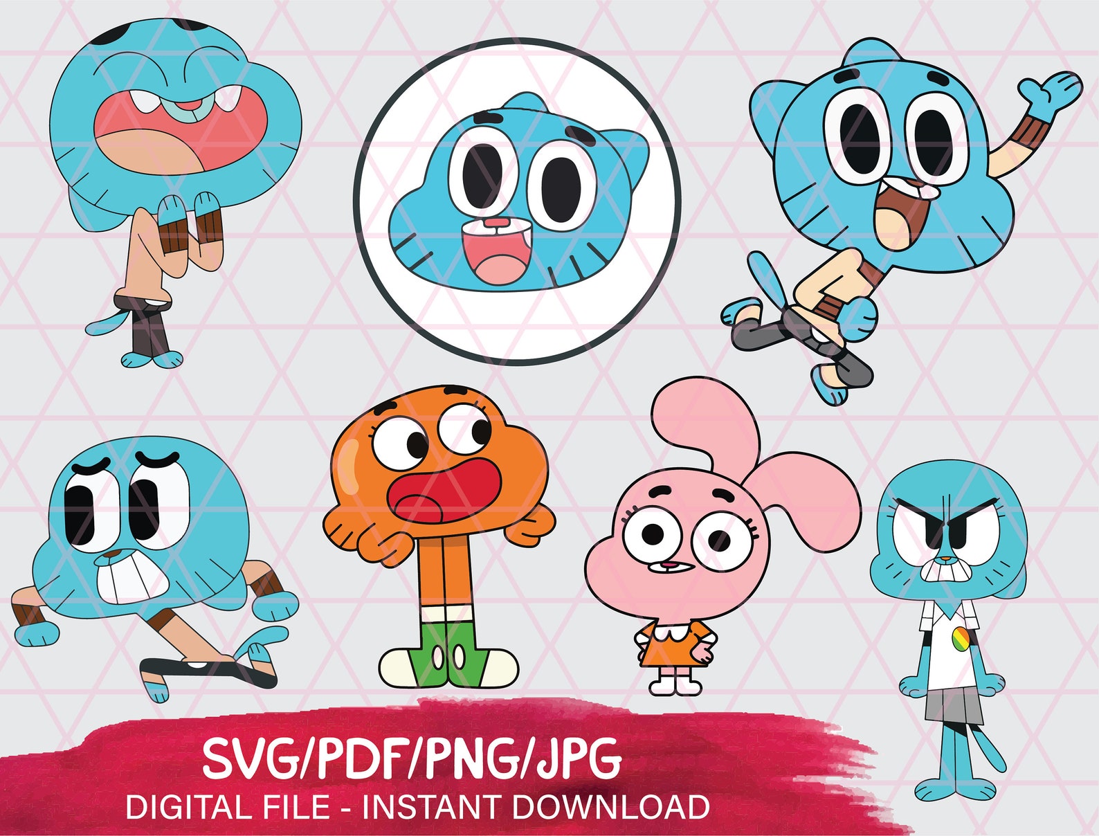 Gumball svg Gumball bundle svg Amazing World of Gumball SVG | Etsy