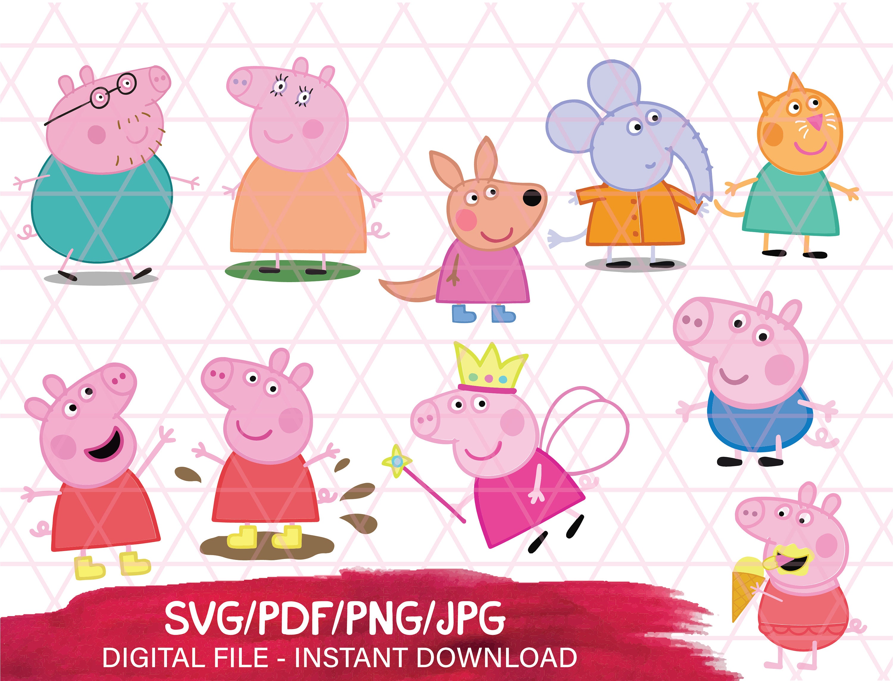 Peppa pig bundle Peppa pig svg Peppa pig and friends Digital | Etsy