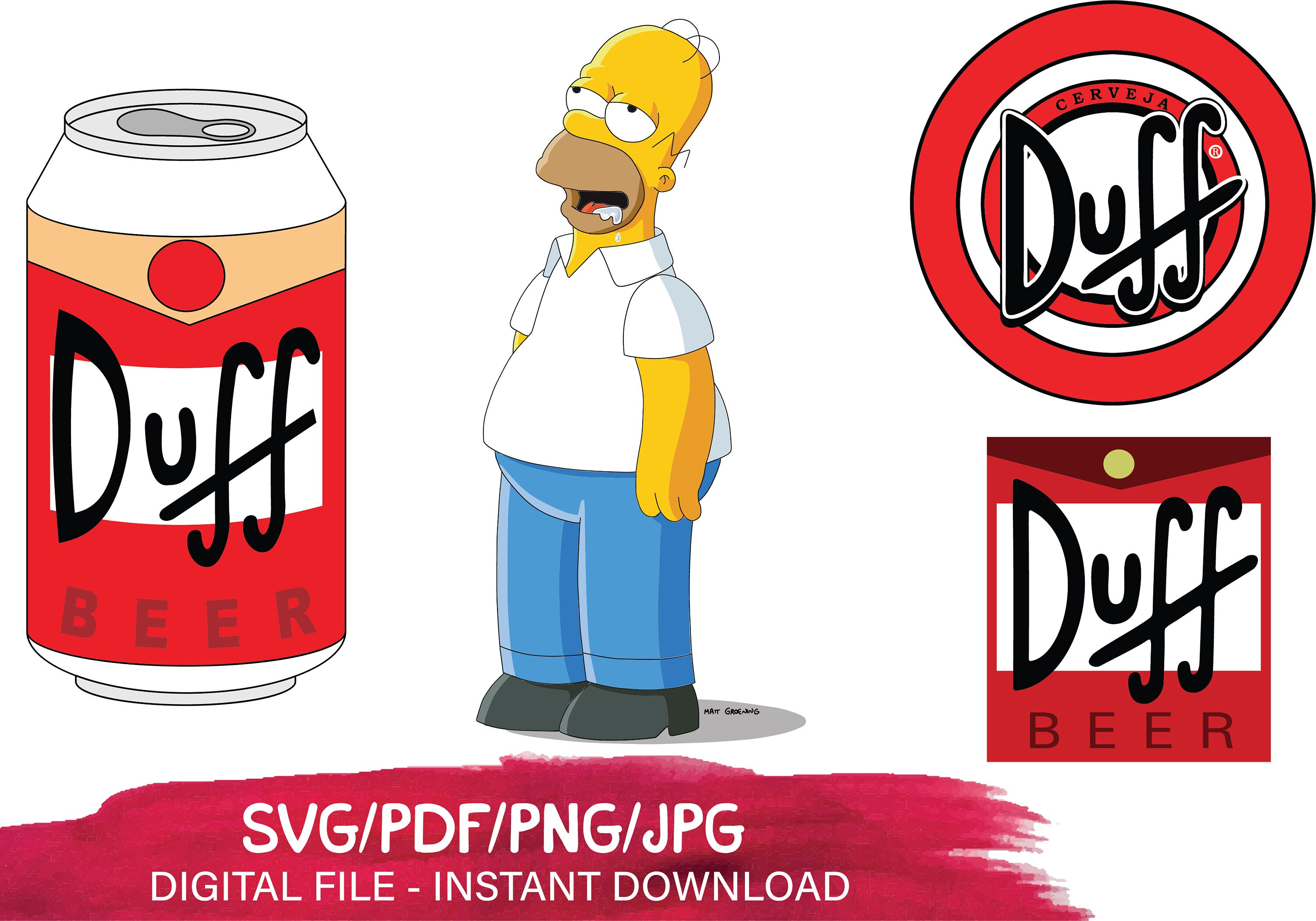 Duff beer svg Logo duff svg Homer simpsons svg The simpsons | Etsy
