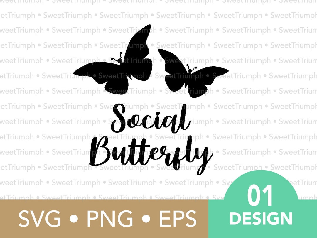 Social Butterfly • Svg, Png, Eps • Digital Download • Cut File for ...
