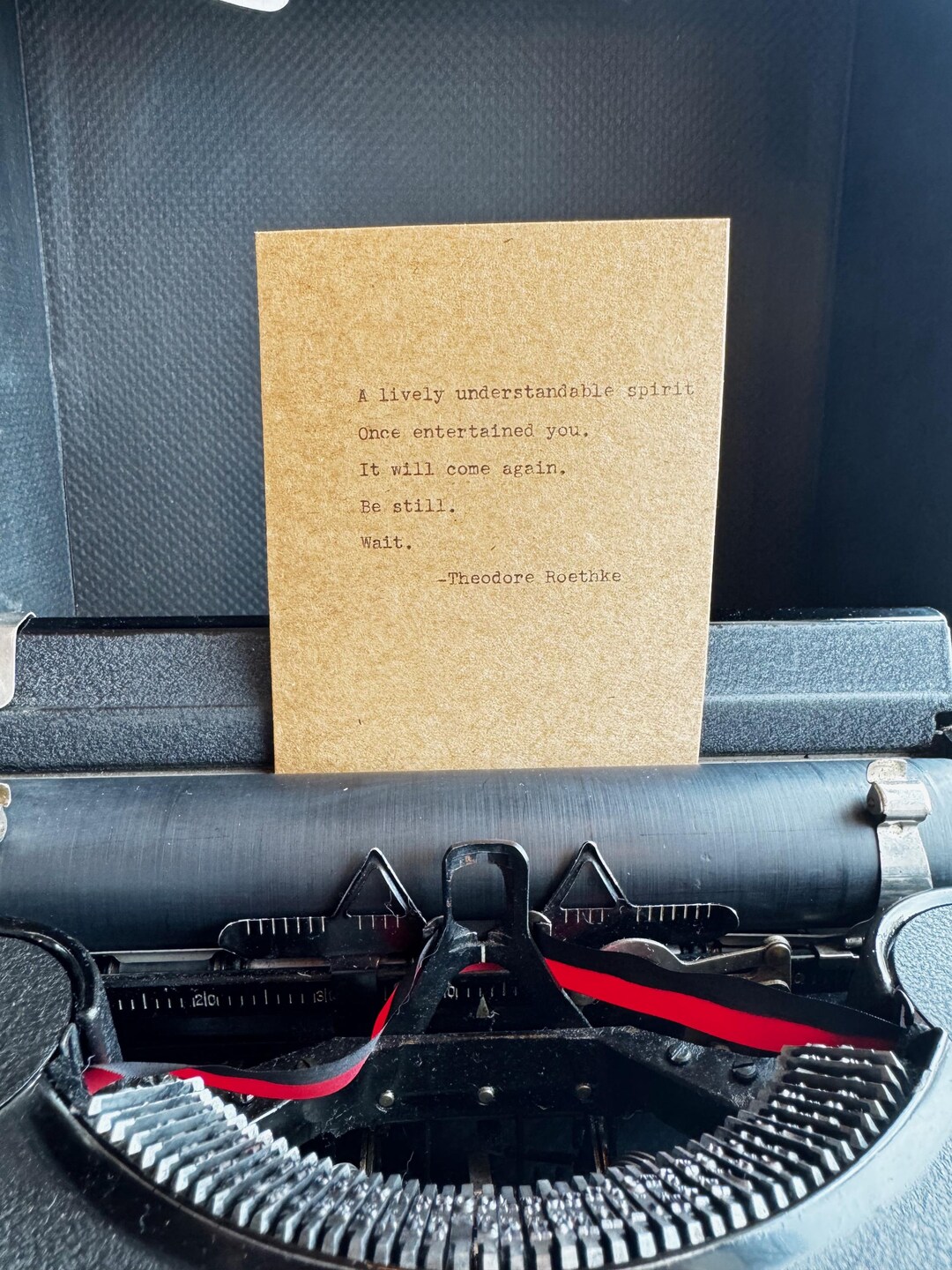 Theodore Roethke Quote Card | Vintage Typewriter Print, Encouragement ...