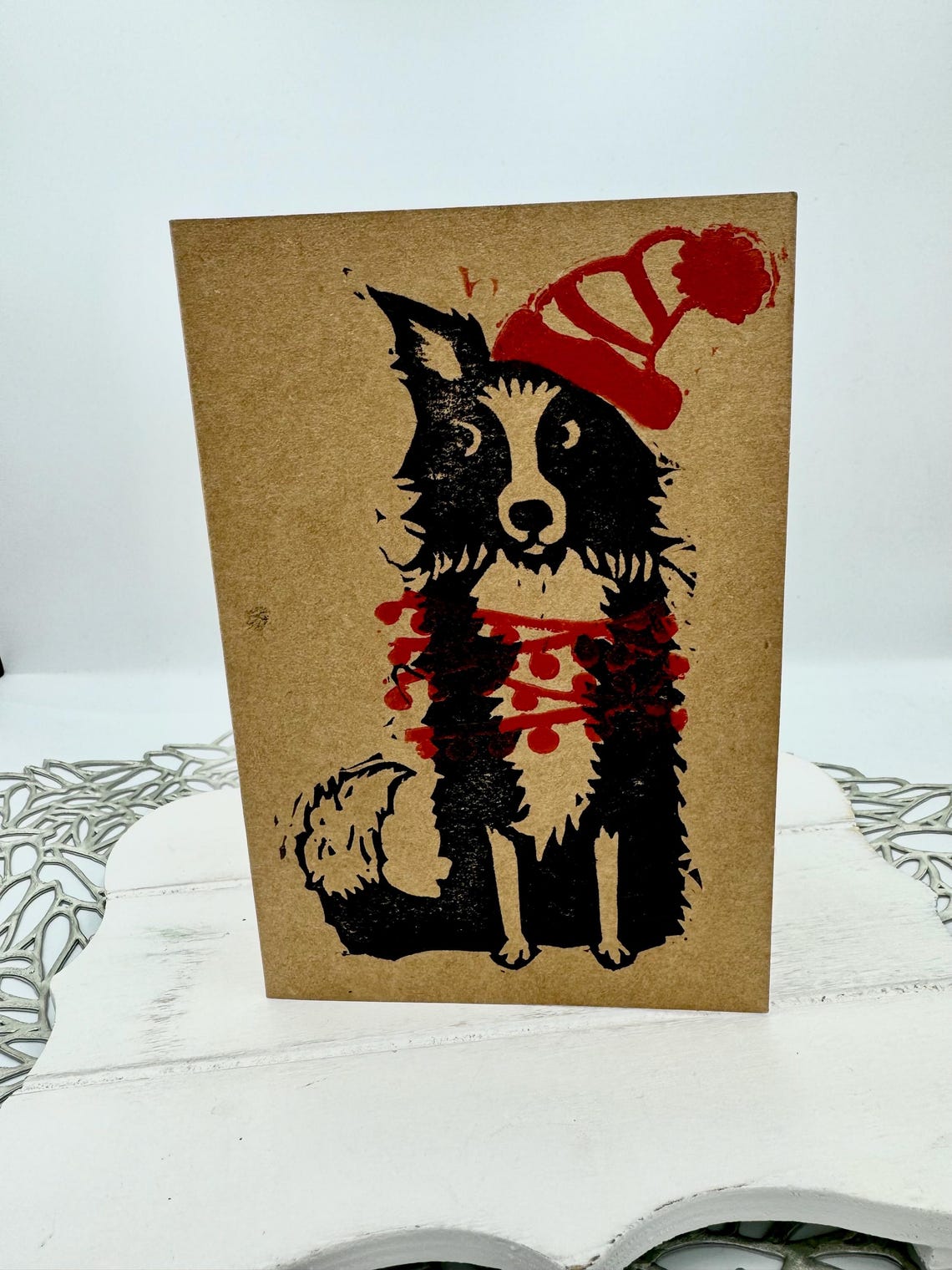 Funny Dog Christmas Card: Handmade Pet Lover Holiday Card - Etsy