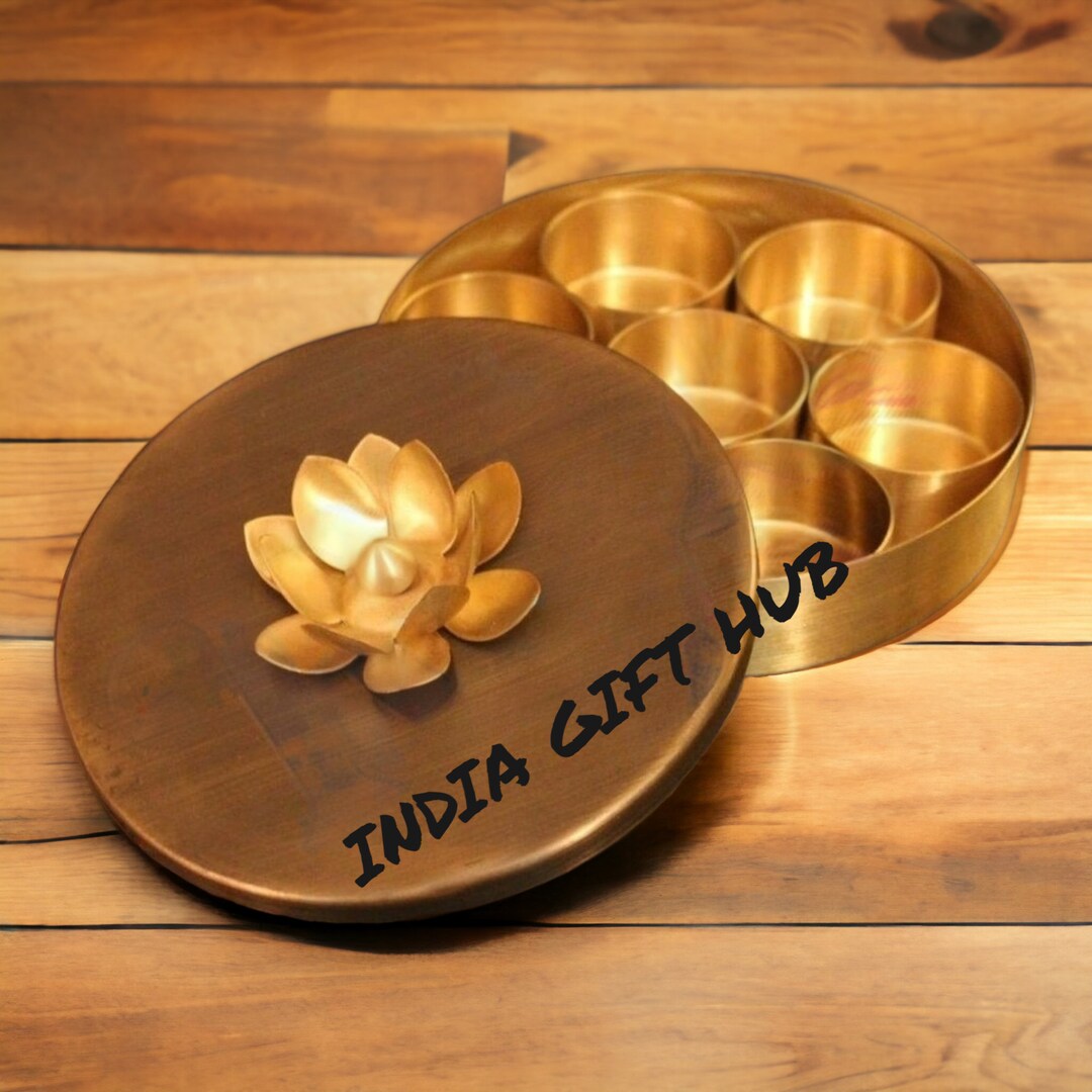 Gold Plated Pooja Samagridaan, Wedding Gift, Festival Gift, Pooja Decor ...