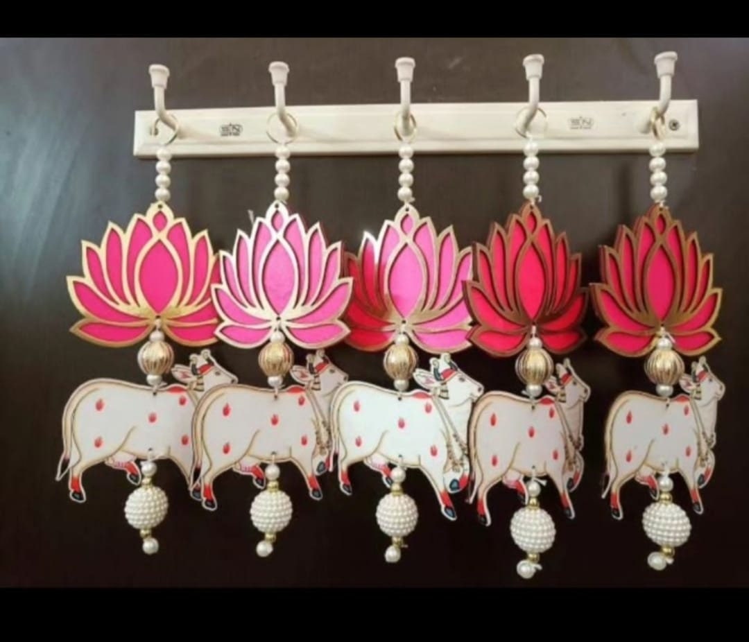 Lotus Hangings for Decoration Floral Wall Hangings for Temple, Diwali ...