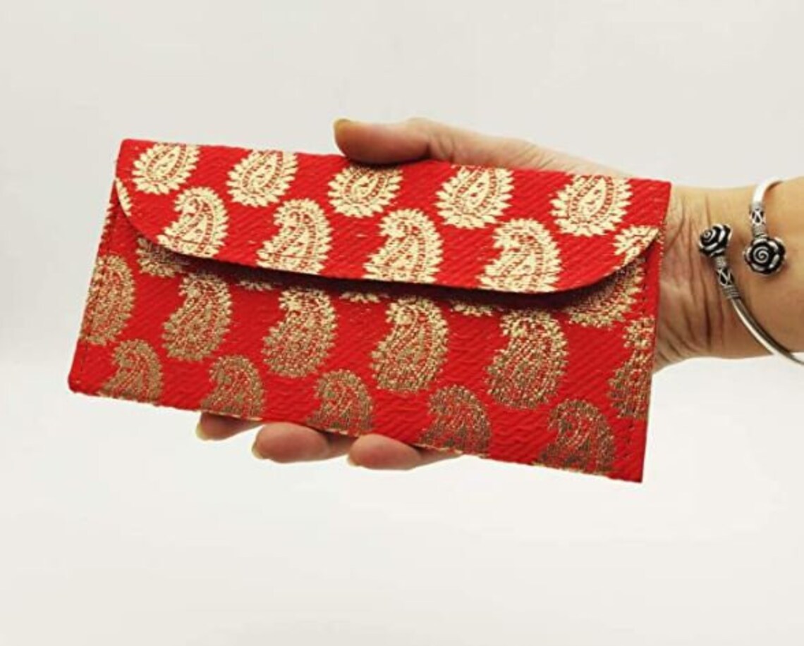 5 Pcs Silk Envelope Pouch Indian Wedding Envelope Wedding | Etsy