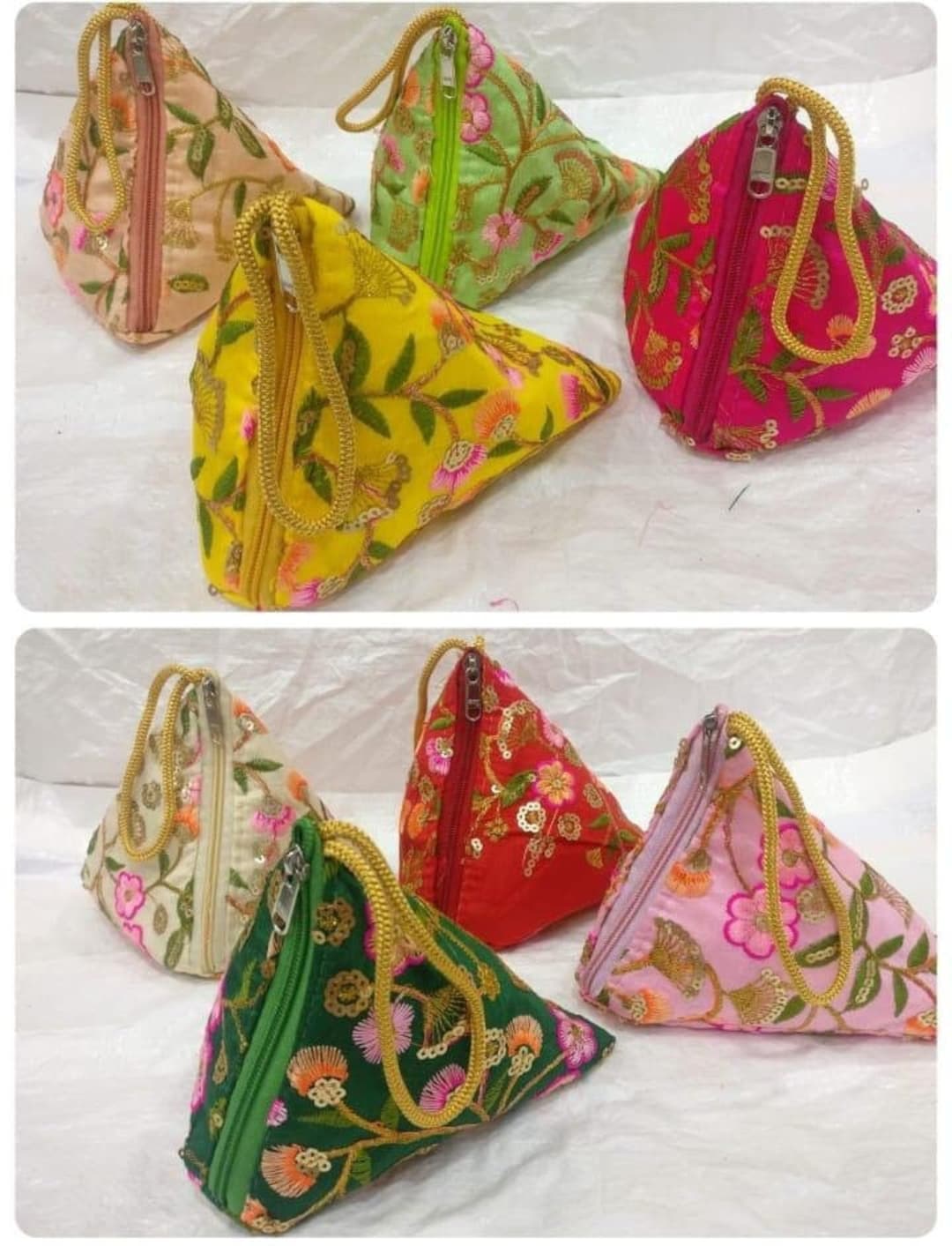 Indian Traditional Women Samosa Shape Potli Bags, Evening Handbags for ...