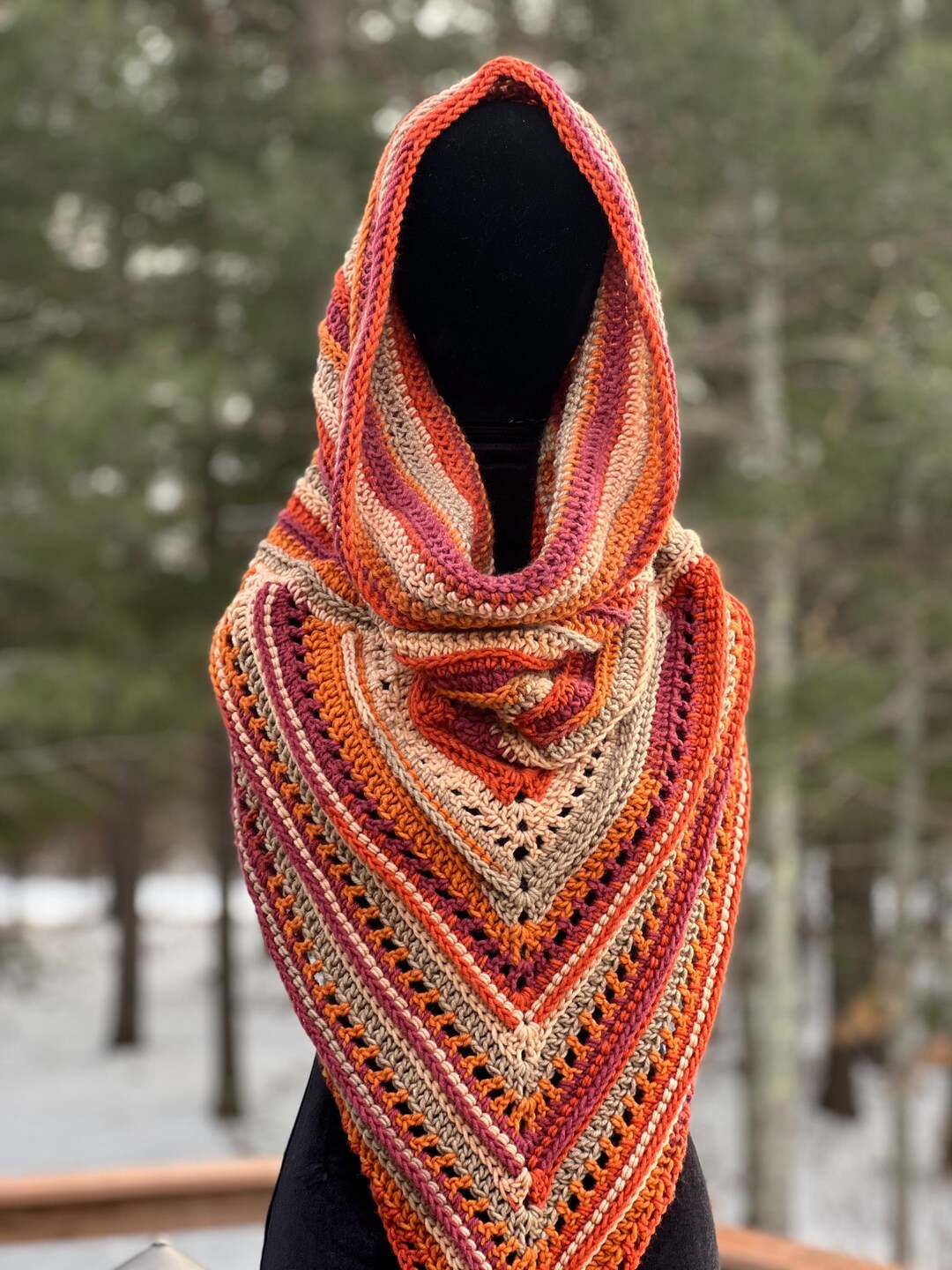 Handmade Crochet Wild Oleander Hooded Scarf - Etsy