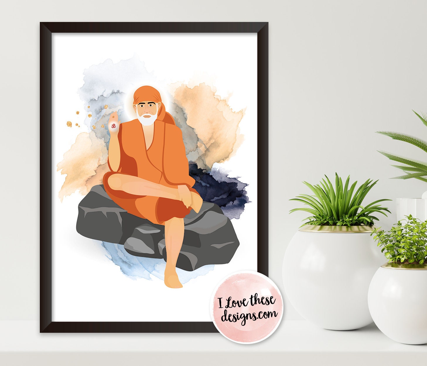 Shirdi Sai Baba Artwork Sai Baba Om Sai Hindu Gift Sai - Etsy UK