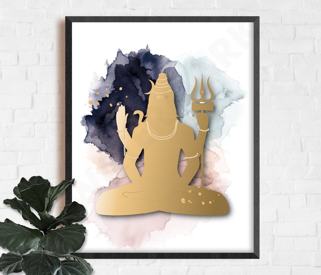 Lord Shiva Wall Art, Indian Wall Art, Modern Shiva Art, Shiva Shankar ...