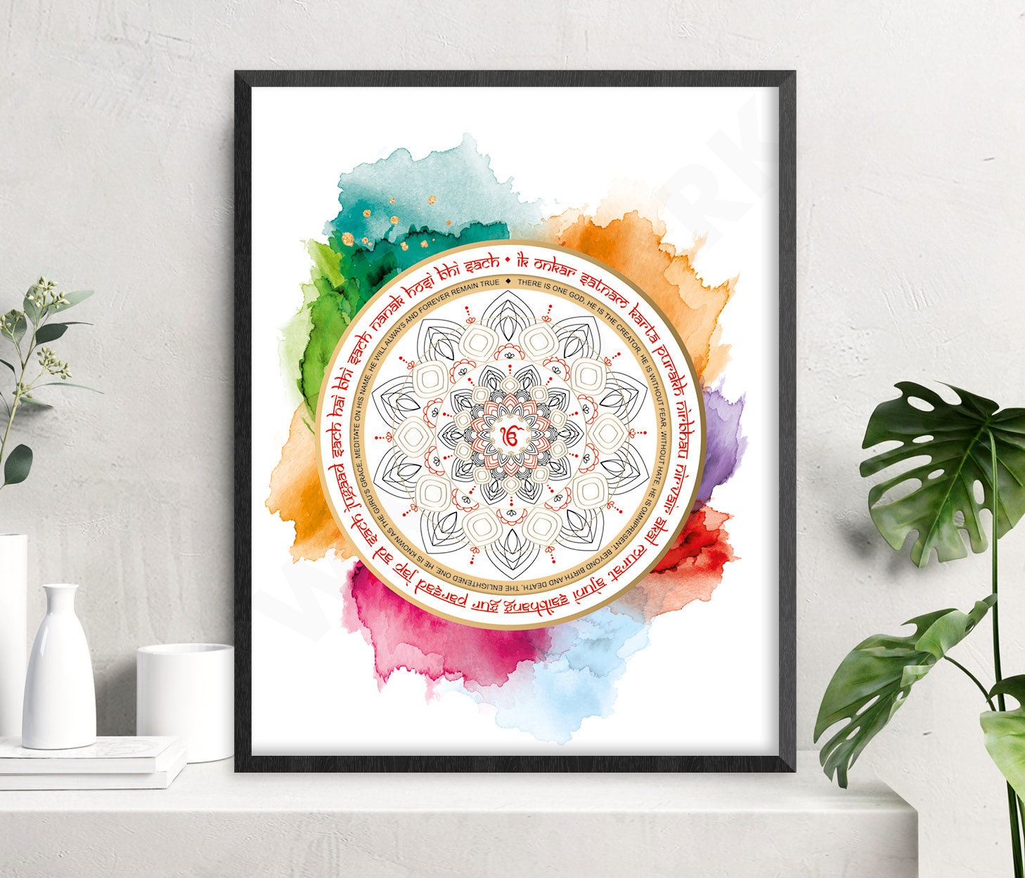 Ik Onkar Print, Ek Onkar, Mool Mantar, Mul Mantar, Spiritual Mantra ...