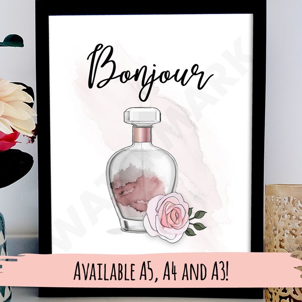 Bonjour Print - Etsy UK