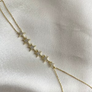 Star Hand Chain Bracelet, Star Silver Wrap Bracelet, Adjustable ...