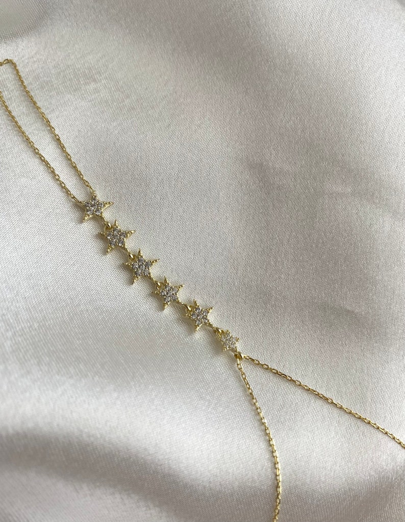 Star Hand Chain Bracelet Star Silver Wrap Bracelet - Etsy