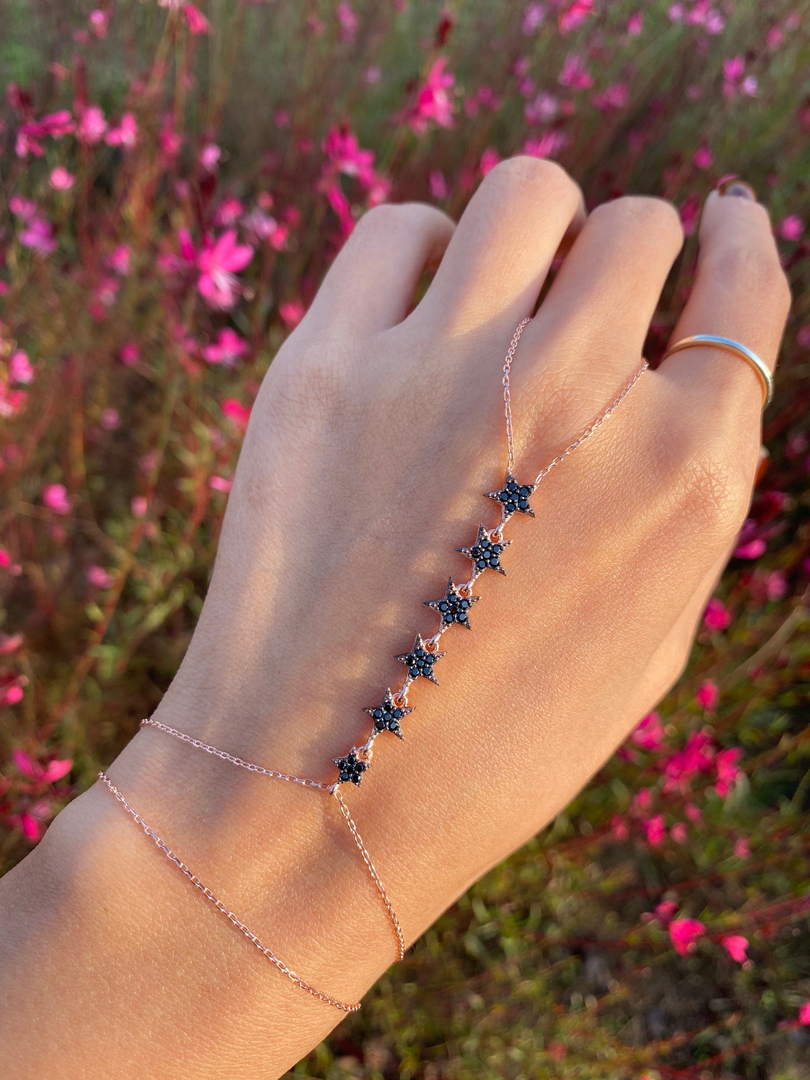 Star Hand Chain Bracelet Star Silver Wrap Bracelet - Etsy