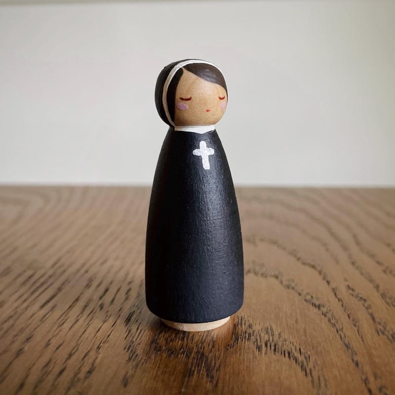 Wooden Catholic Nun - Etsy