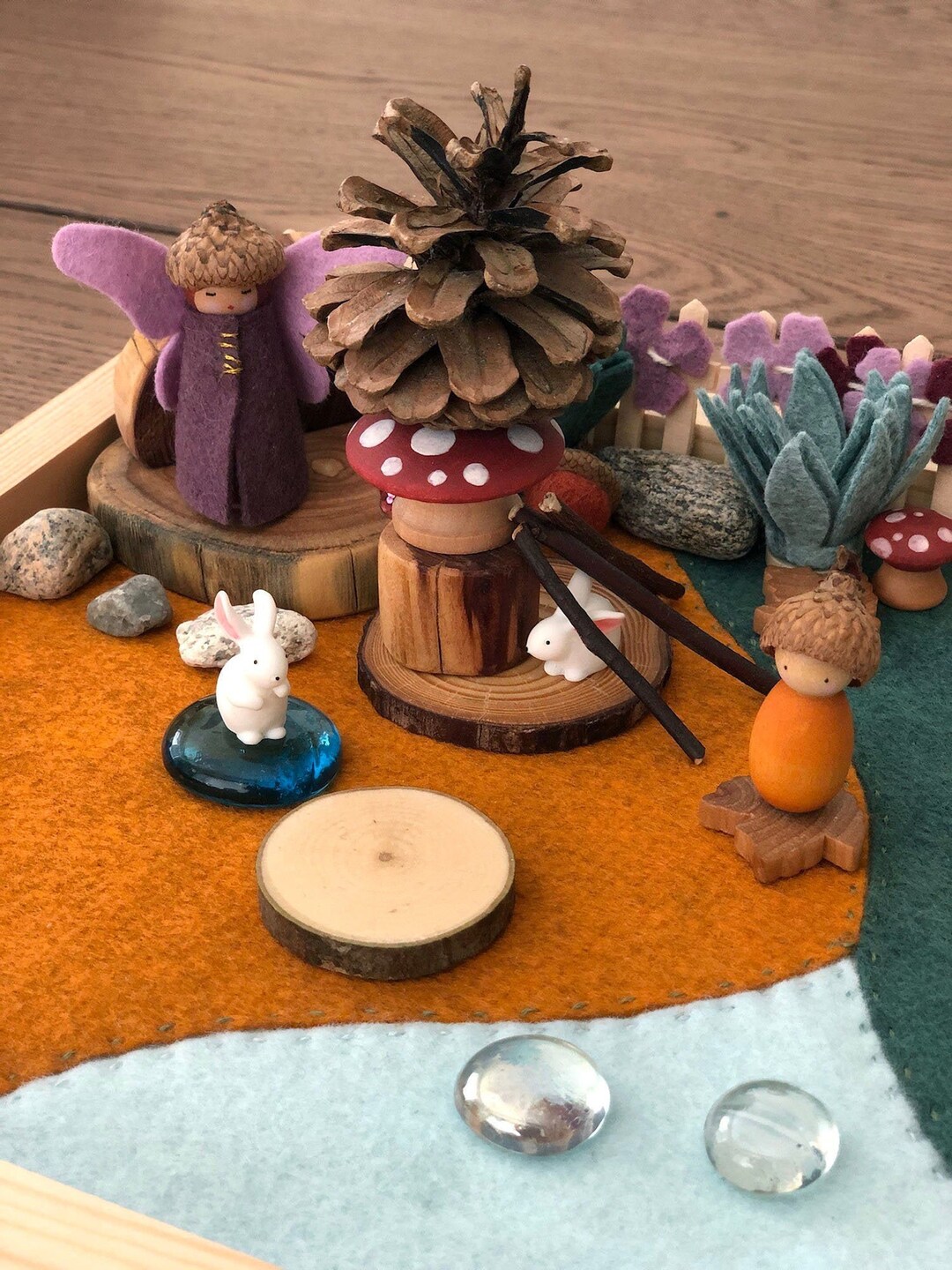 Autumn Peg Doll Garden Playset, Nature Inspired Playscape, Miniature ...